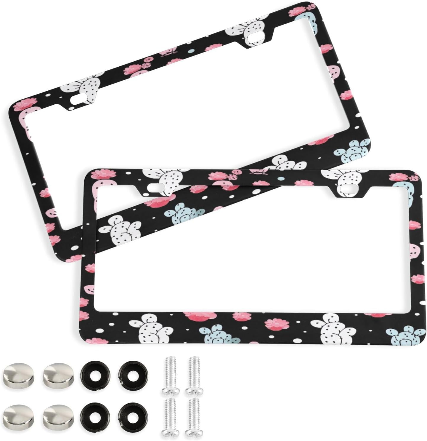 GZHJMY 2 Pcs License Plate Frame Cactus License Plate Cover Universal ...
