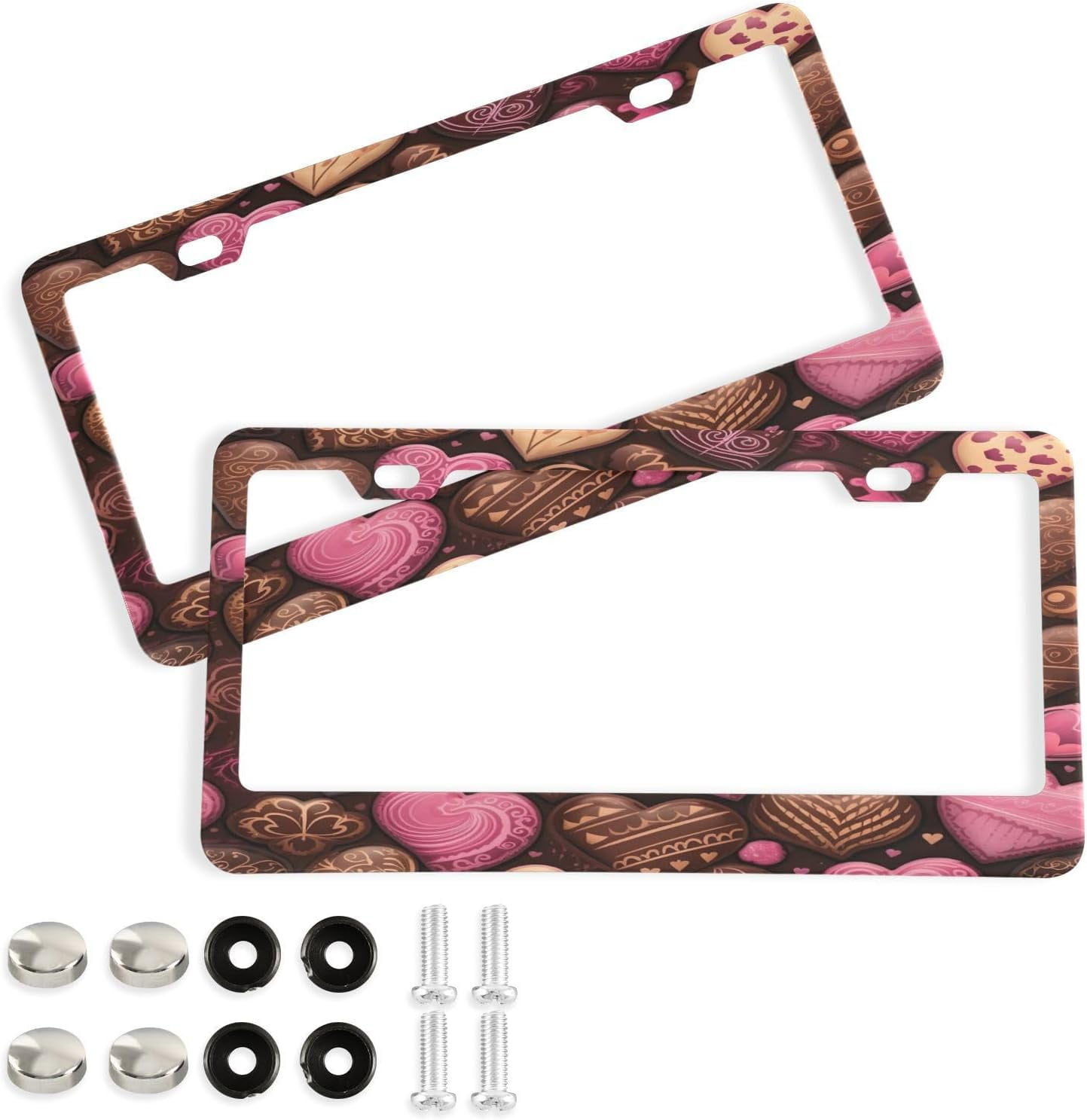 GZHJMY 2 Pcs License Plate Frame Candy Love License Plate Cover ...