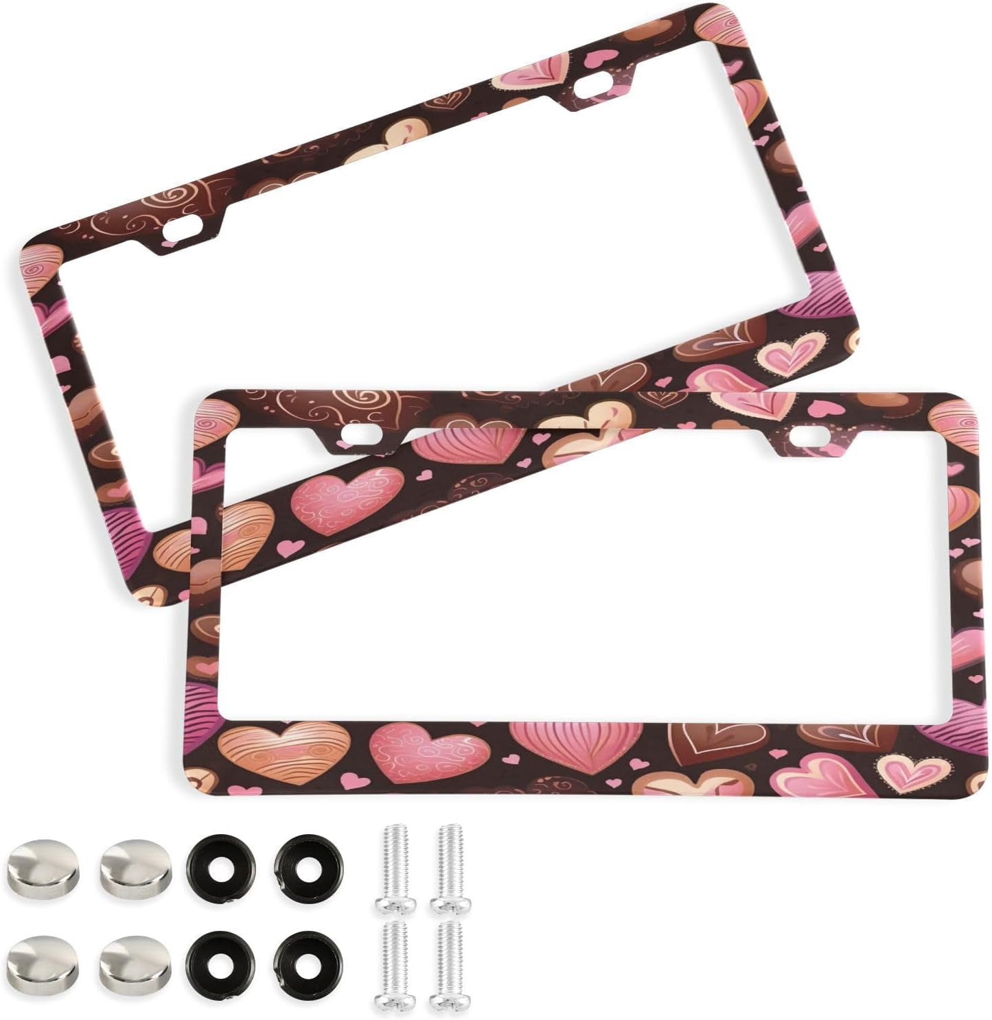 GZHJMY 2 Pcs License Plate Frame Candy Love License Plate Cover ...