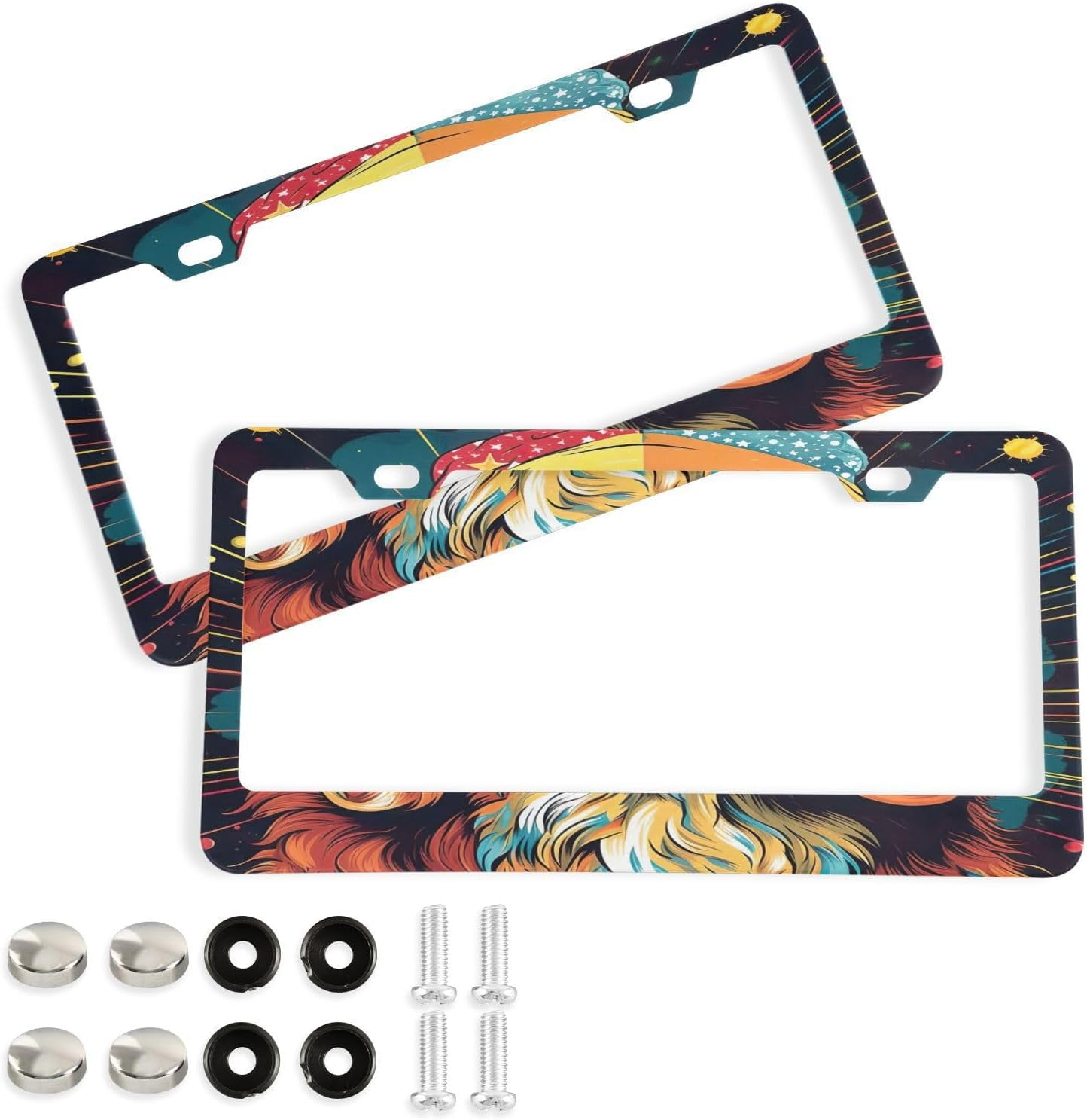 GZHJMY 2 Pcs License Plate Frame Cute Dog License Plate Cover Universal ...