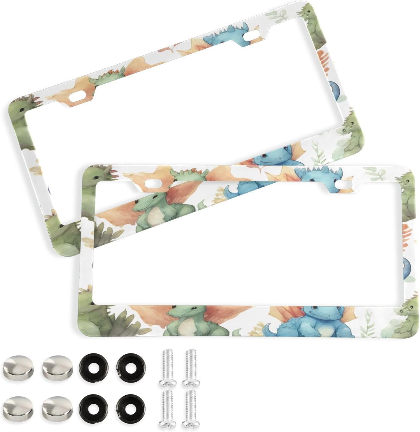 GZHJMY 2 Pcs License Plate Frame Cute Dragon License Plate Cover ...