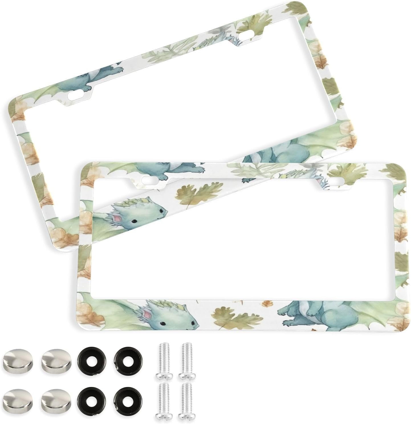 GZHJMY 2 Pcs License Plate Frame Cute Dragon License Plate Cover ...