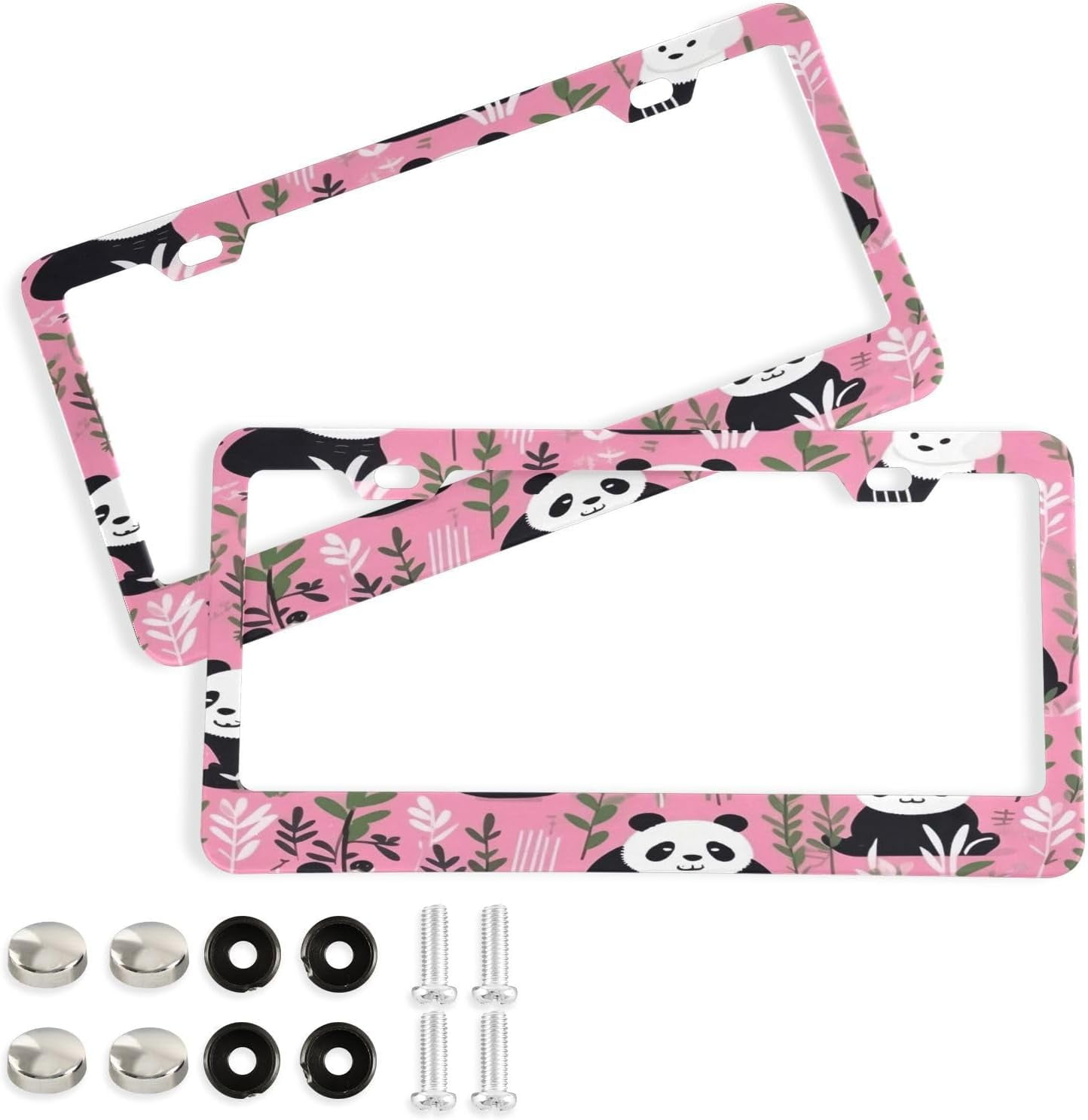 GZHJMY 2 Pcs License Plate Frame Cute Panda License Plate Cover ...