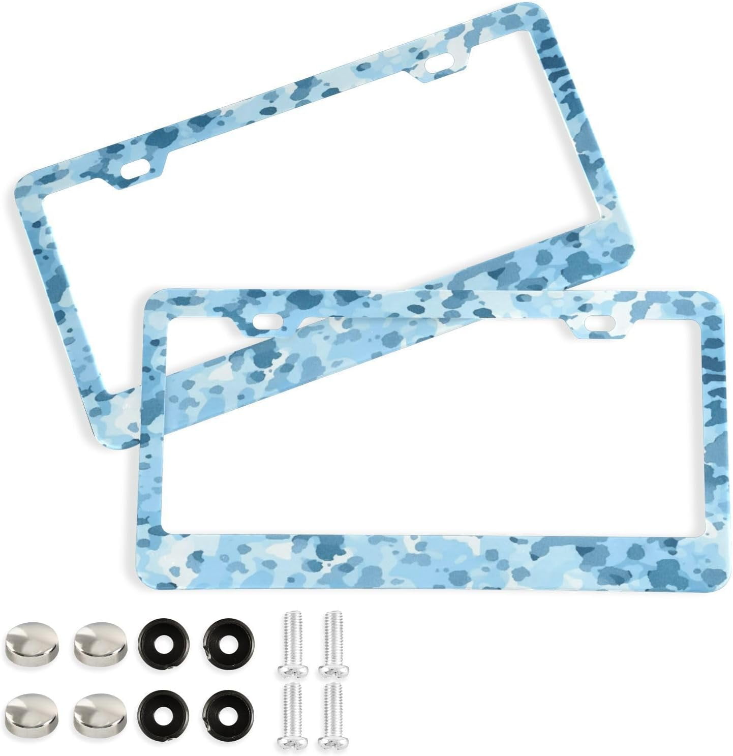 GZHJMY 2 Pcs License Plate Frame Light Pattern License Plate Cover ...