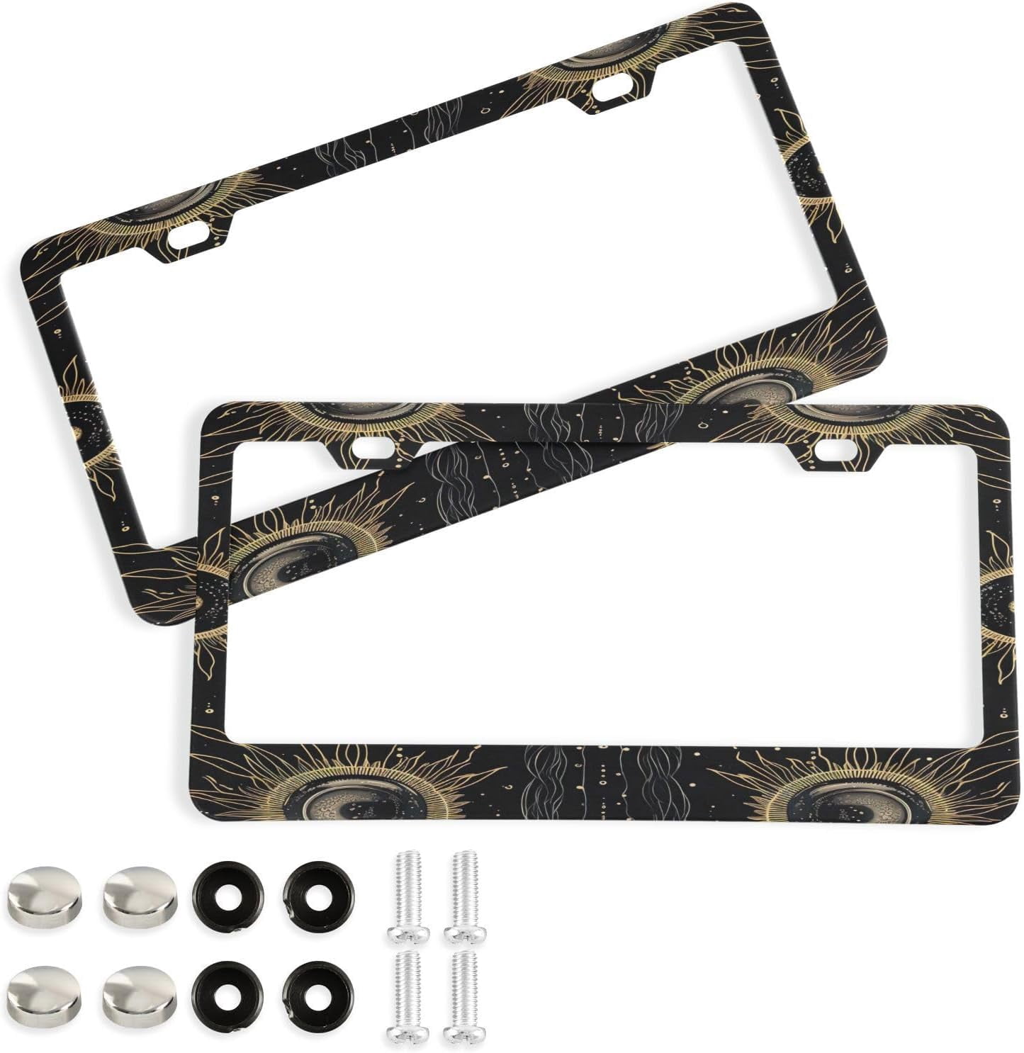 GZHJMY 2 Pcs License Plate Frame Magic Eyes License Plate Cover ...