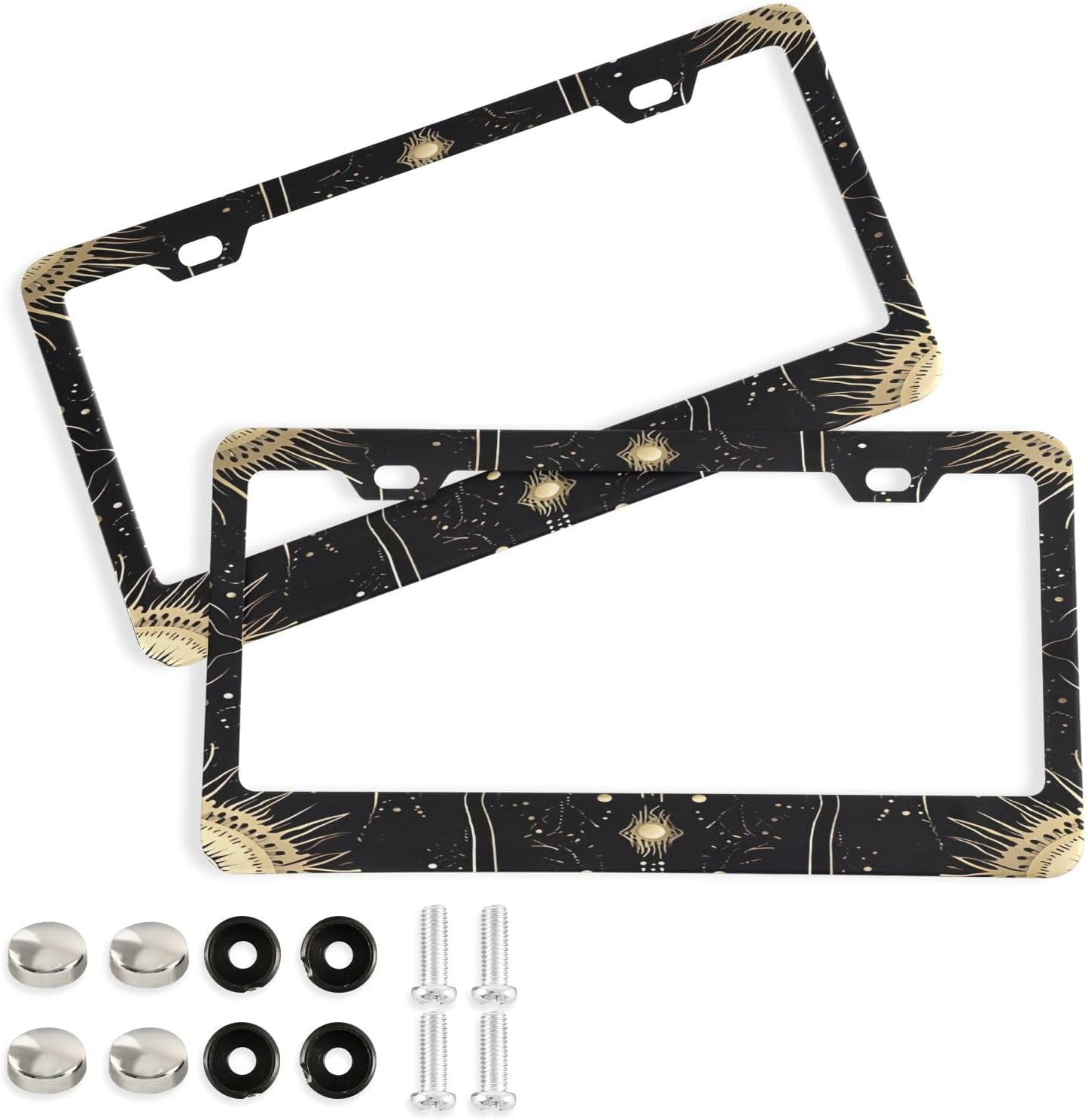GZHJMY 2 Pcs License Plate Frame Magic Eyes License Plate Cover ...