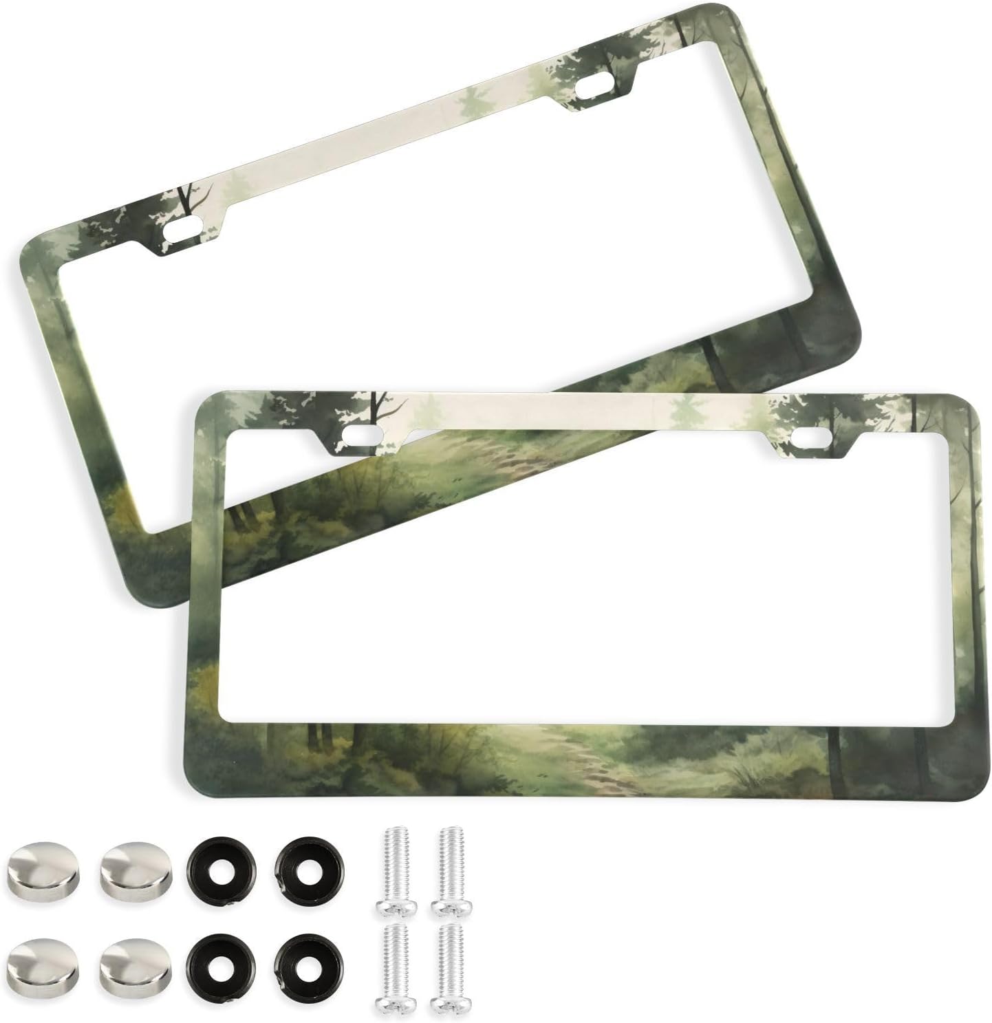 GZHJMY 2 Pcs License Plate Frame Mountain Forests License Plate Cover ...