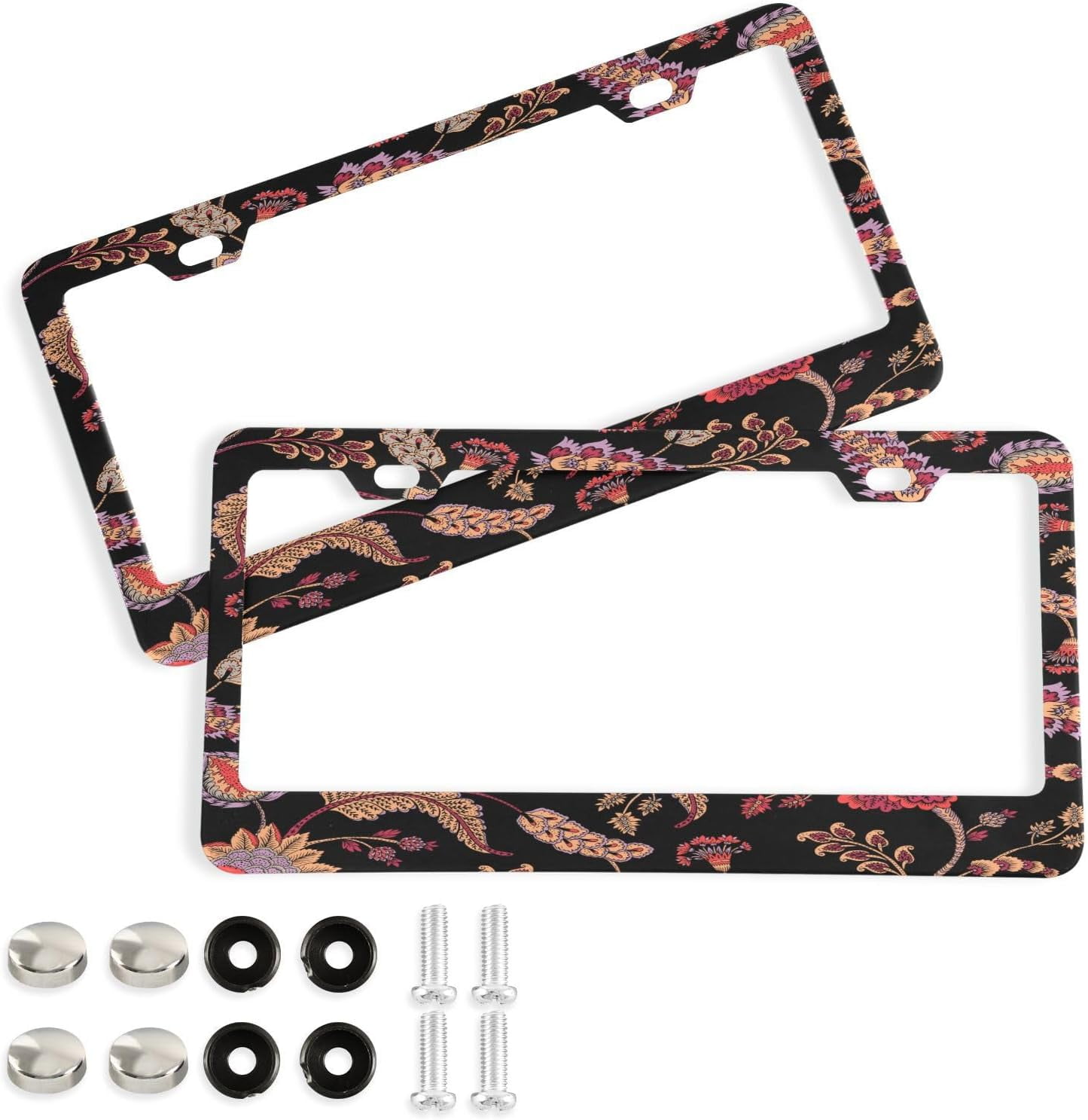 GZHJMY 2 Pcs License Plate Frame Paisley License Plate Cover Universal ...
