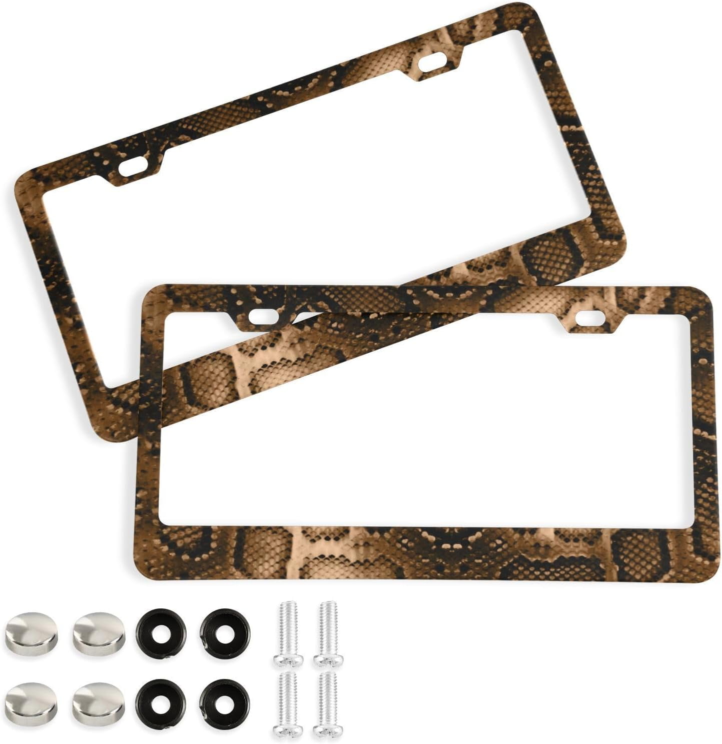 GZHJMY 2 Pcs License Plate Frame Sexy Snake Print License Plate Cover ...