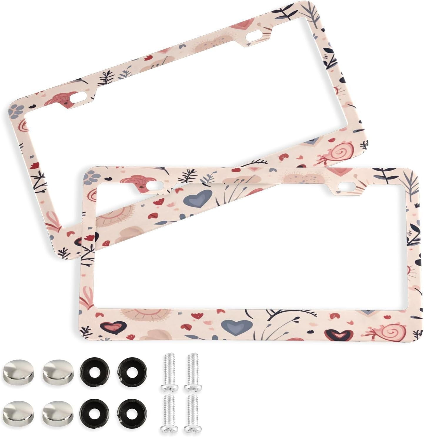 GZHJMY 2 Pcs License Plate Frame Valentine's Day Heart License Plate ...