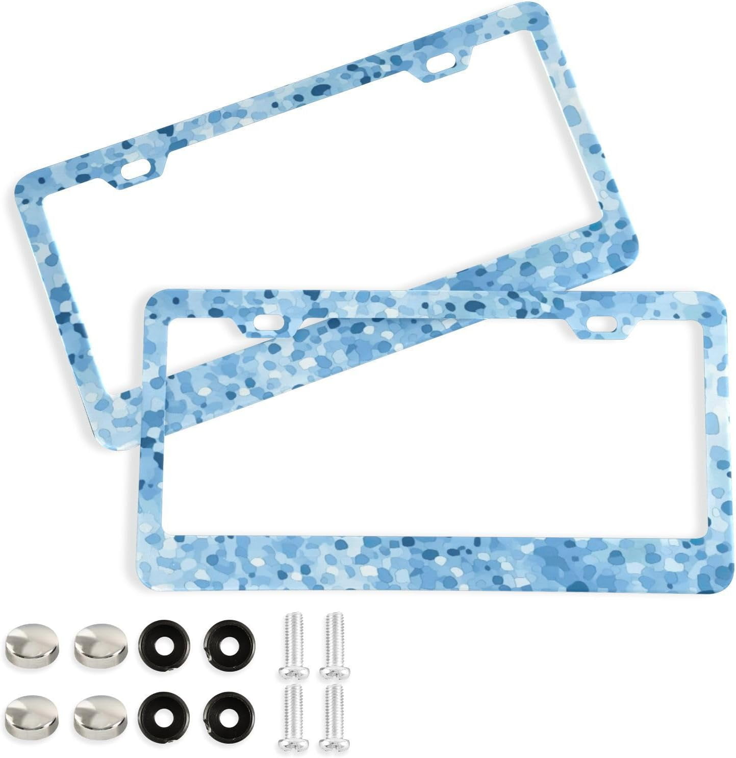 GZHJMY 2 Pcs License Plate Frame Watercolor Pattern License Plate Cover ...