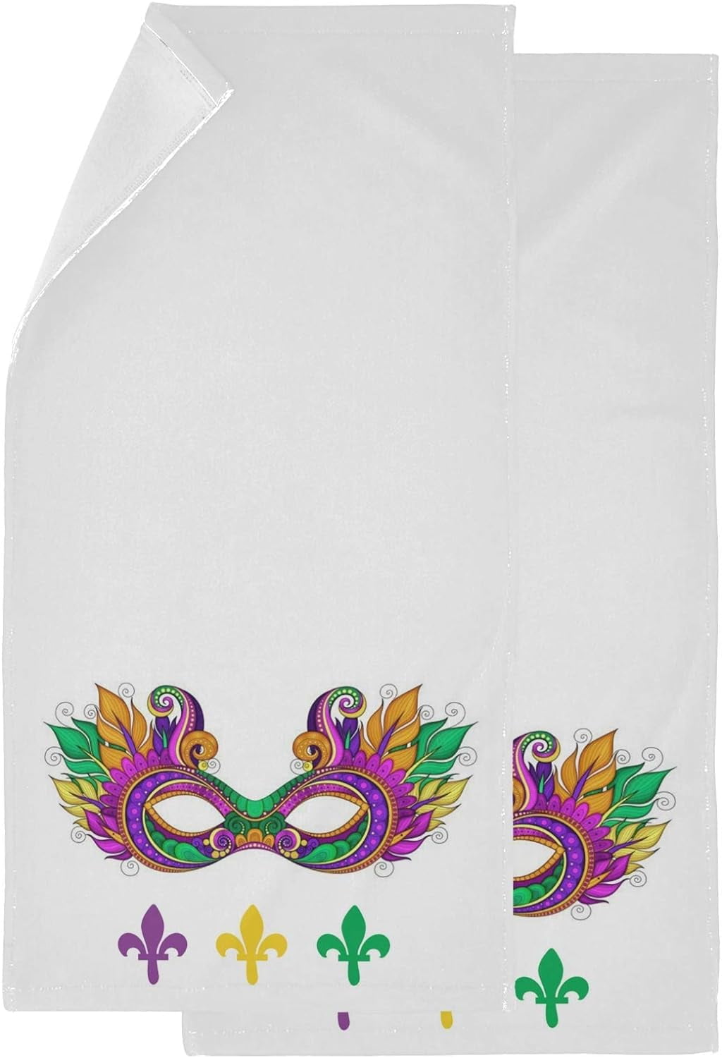 GZHJMY 2 Pcs Mardi Gras Carnival Luxury Soft Fluffy Guest Hand Towels ...