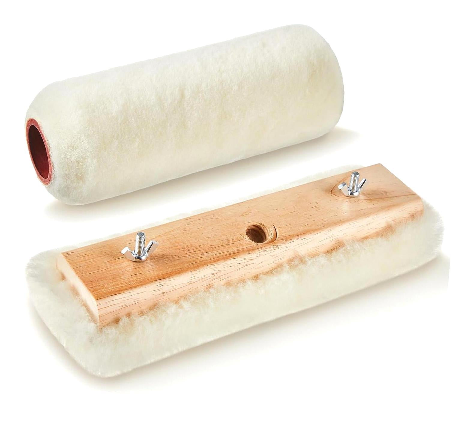 GZHJMY 2-Piece 10" Lambskin Applicator and 9" Lambskin Paint Roller Set ...