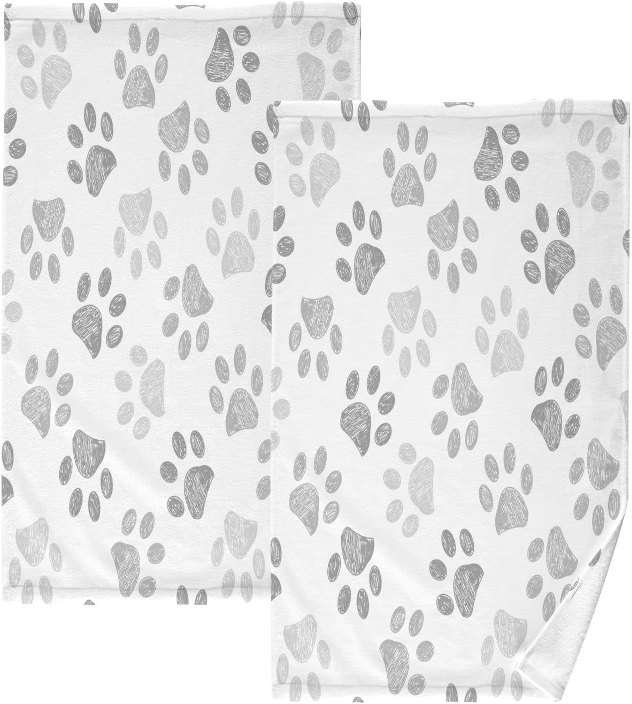 GZHJMY 2 Piece Cat Paw Dog Paw Hand Towels for Bath Decorative, Pure ...