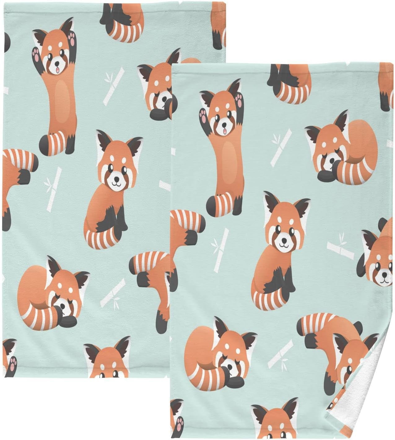 GZHJMY 2 Piece Cute Red Panda Hand Towels for Bath Decorative, Pure ...