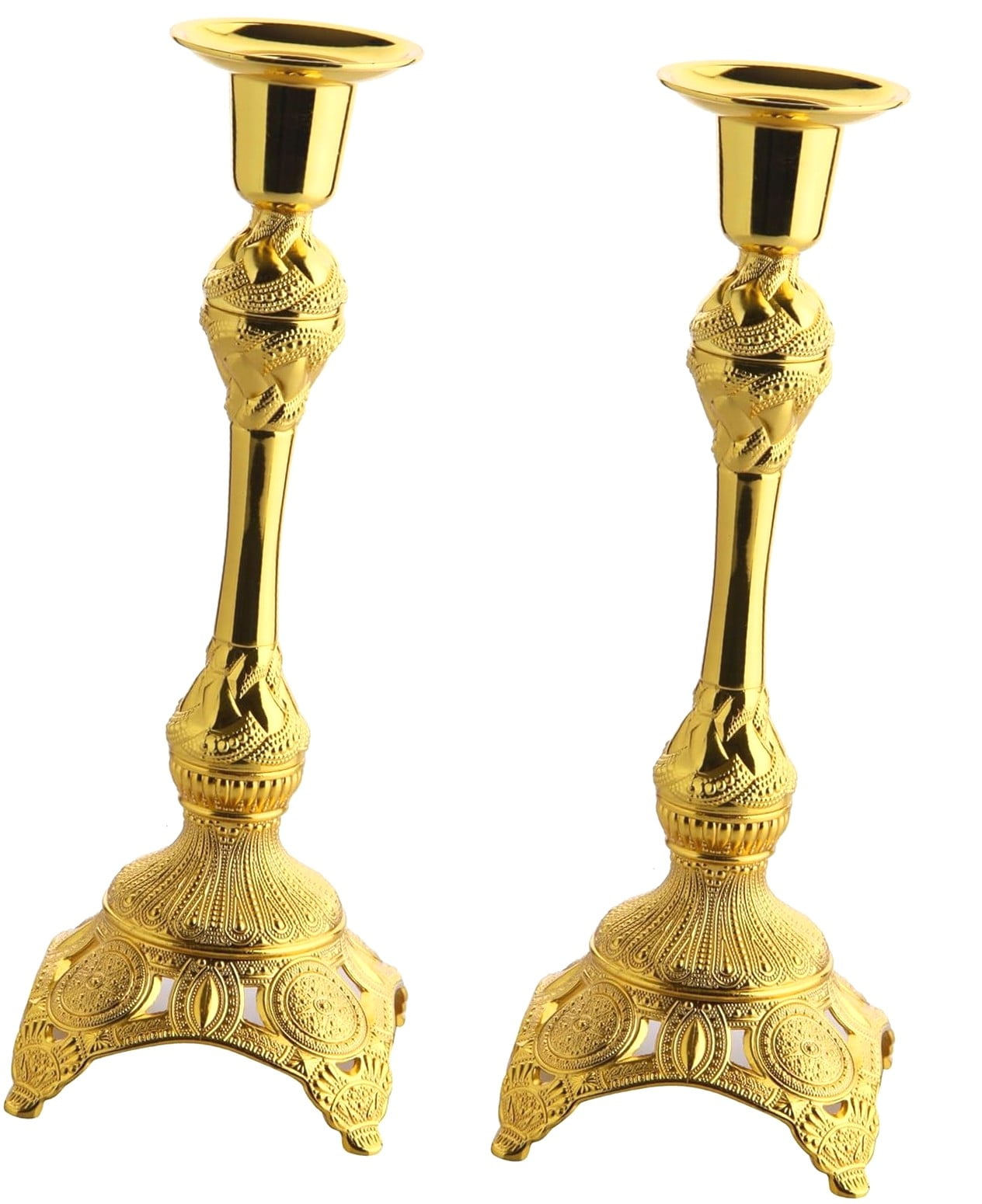 GZHJMY 2-Piece Holder Set Medium Size Zamac Candlesticks for (Silver ...