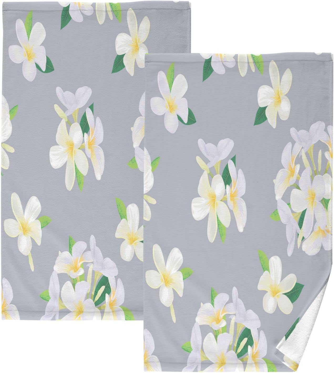 GZHJMY 2 Piece Tropical Plumeria Flowers Hand Towels for Bath ...