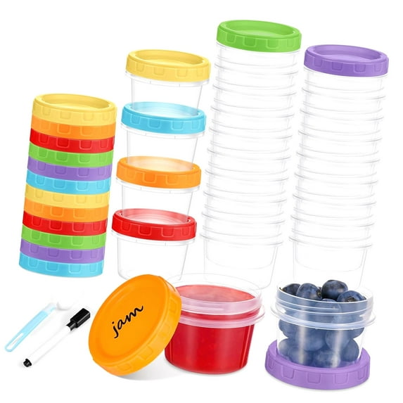 GZHJMY 2 oz Small Plastic Containers with , 24 Pack Salad Dressing ...