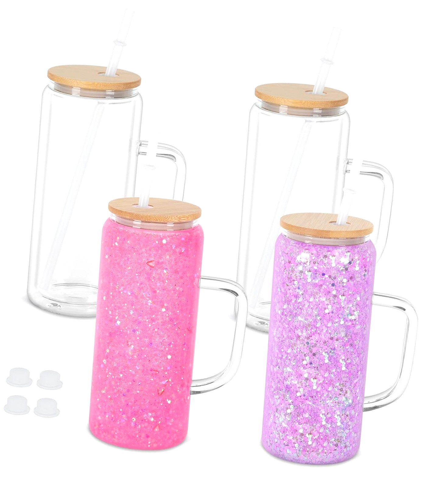 GZHJMY 20 Oz Snow Cup With Handle, 4 Pack Pre-Drilled Double Wall For ...