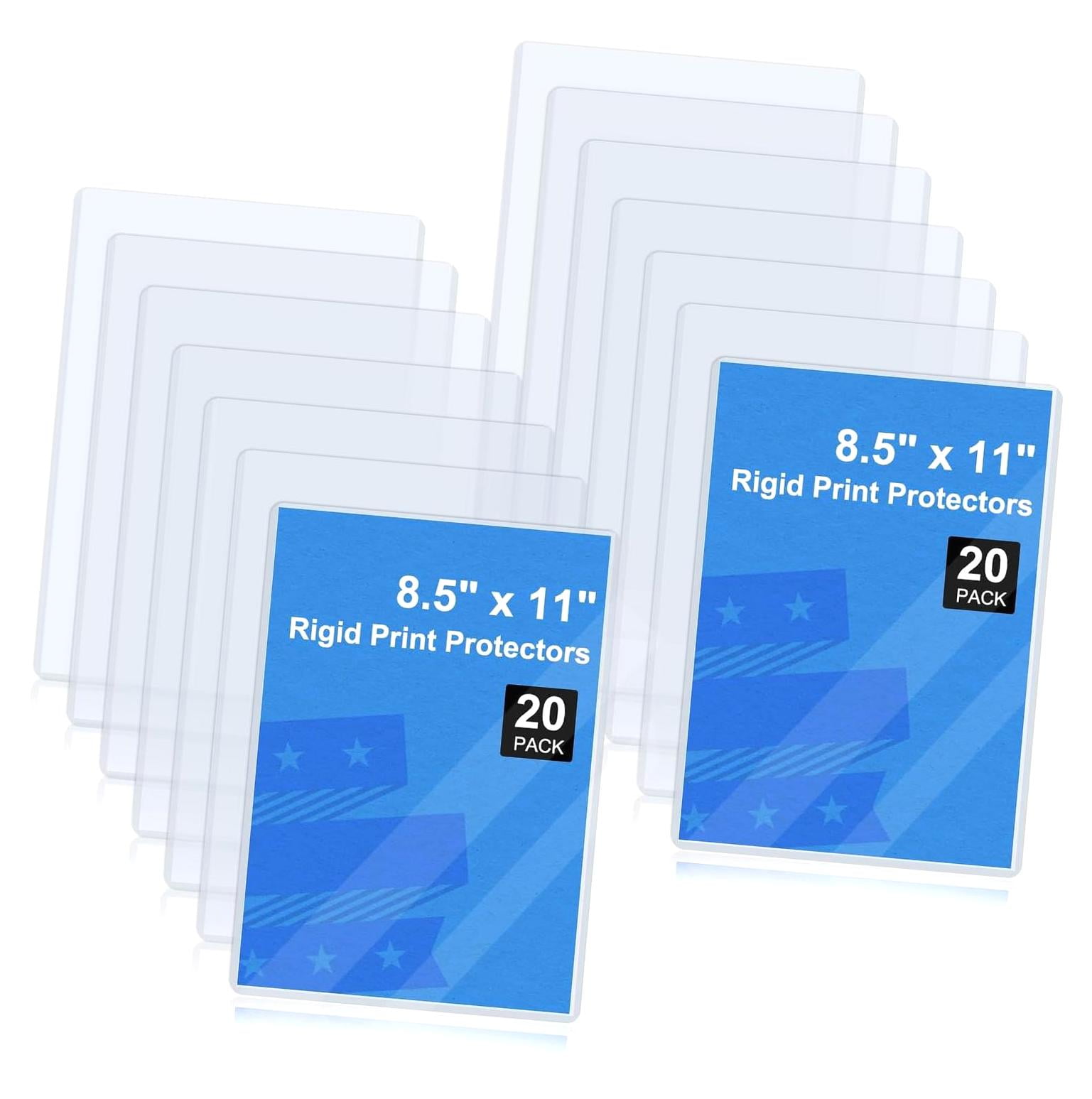 GZHJMY 20 Pack 8.5" x 11" Rigid Print Protectors, Clear Hard Plastic ...