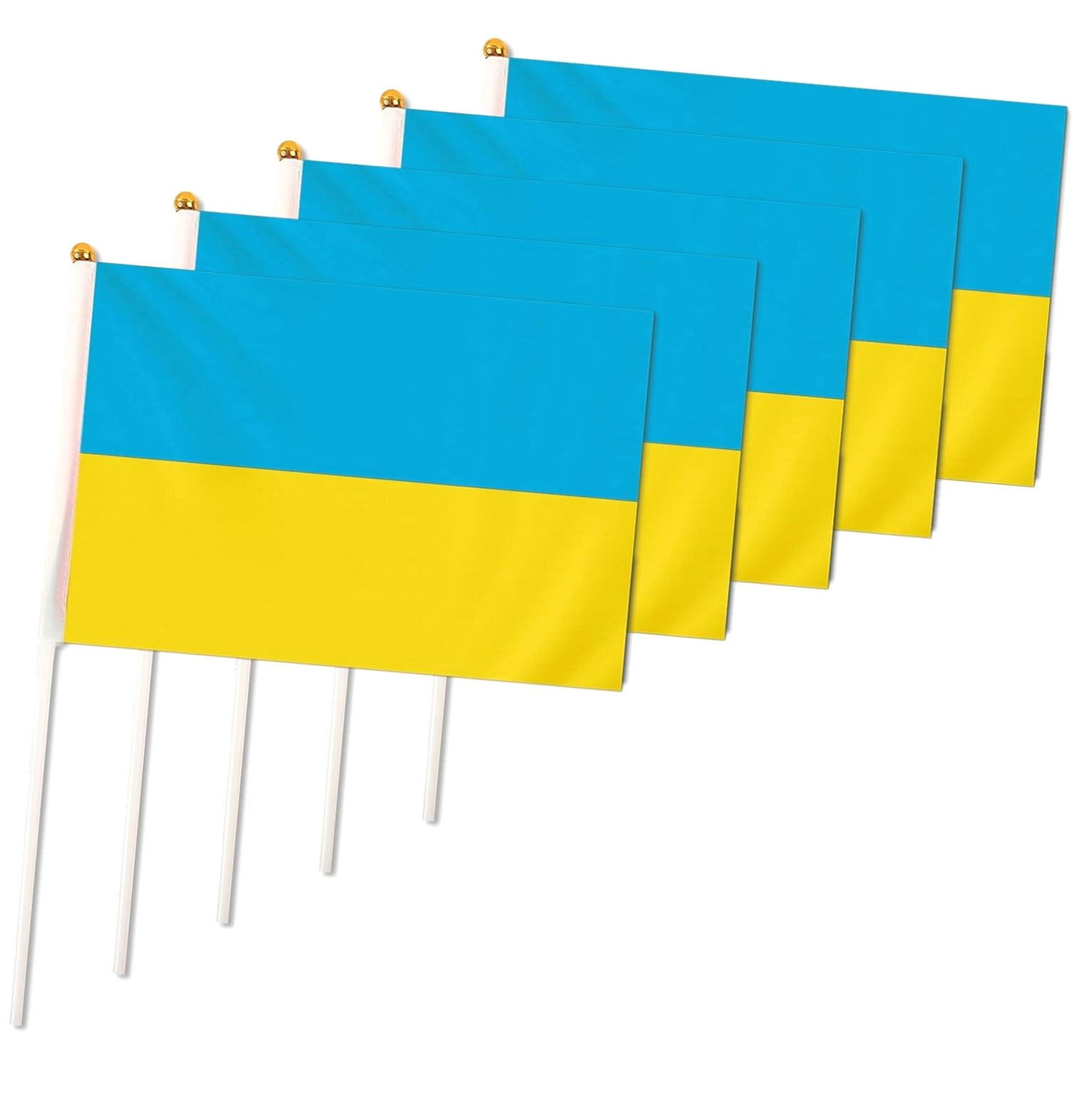 GZHJMY 20-Pack Ukraine Flags Handheld Small Banners 5 8 Inch Ukrainian ...