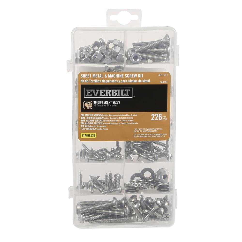 GZHJMY 226 Piece Stainless Steel Sheet Metal and Machine Screw Variety ...