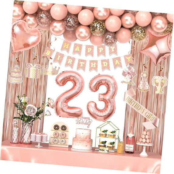 GZHJMY 23rd Birthday Decorations for Girls, Happy 23 Birthday ...