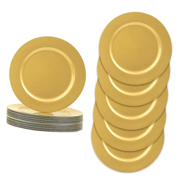 GZHJMY 24 Pack Plates, 13" Dinner Plates, Set of 24 Round Plastic ...