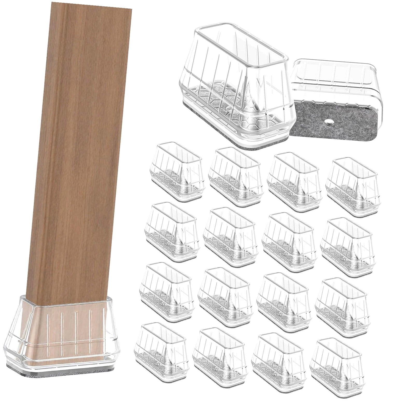 GZHJMY 24PCS Rectangular Chair Leg Floor Protectors for Hardwood Floors ...