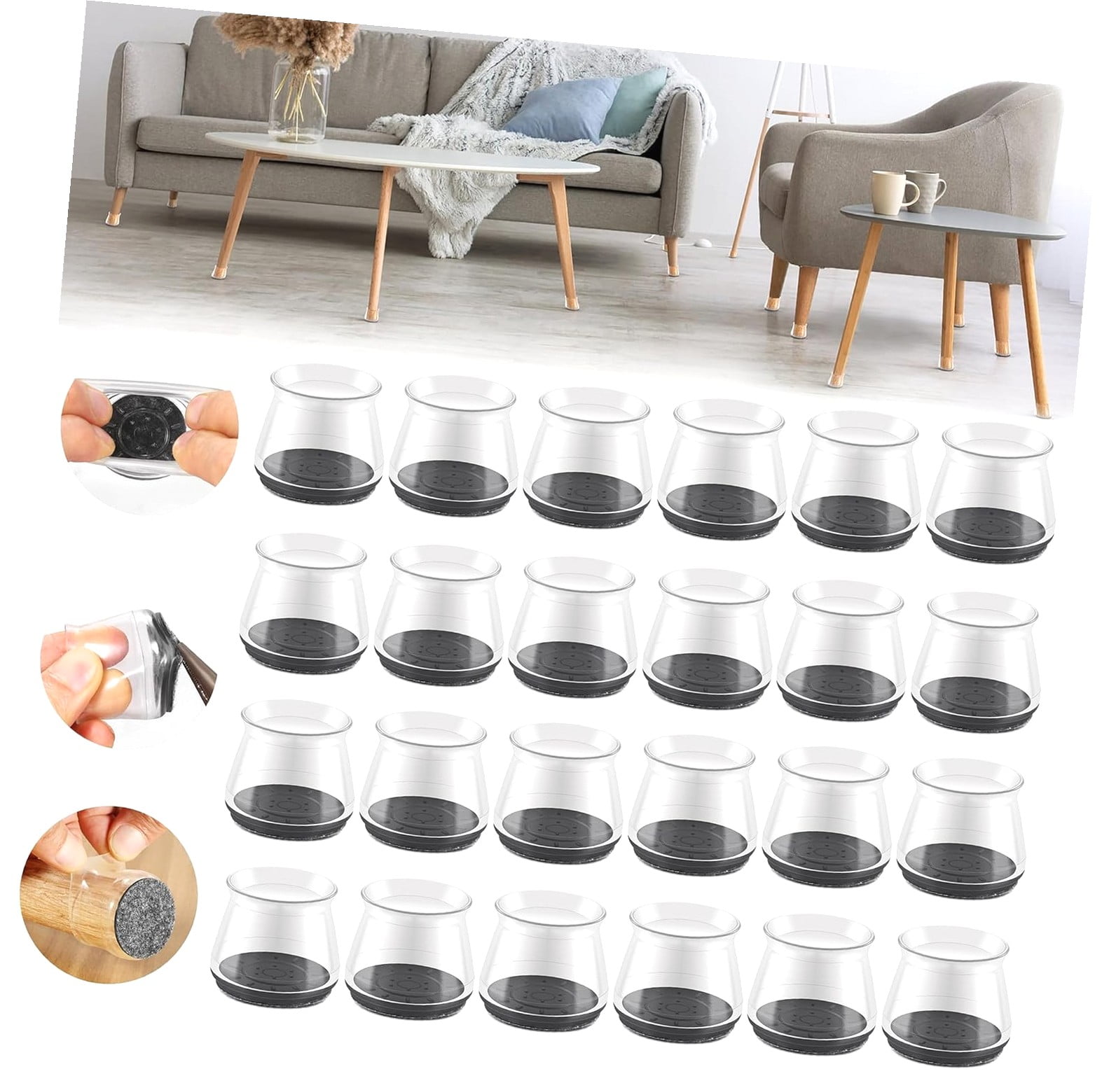 GZHJMY 24PCS Upgraded Chair Leg Floor Protectors for Hardwood Floors ...