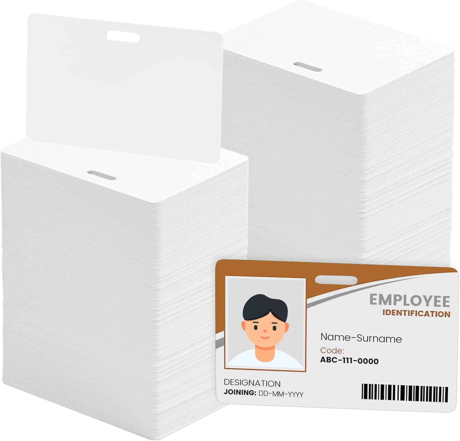 GZHJMY 250 Pack Premium Blank PVC Cards with Slot Punch on Long Side ...