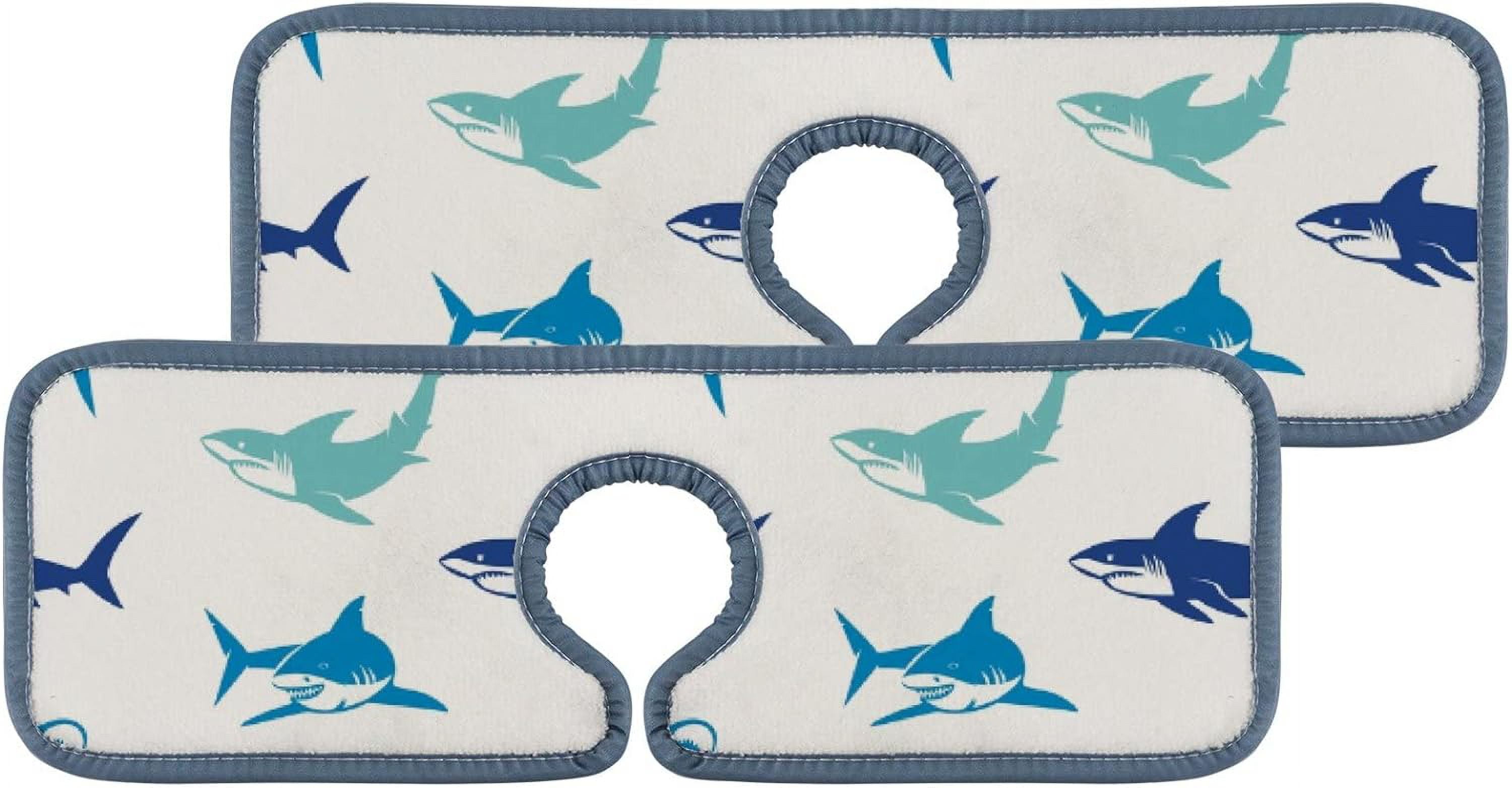 GZHJMY 2PCS Faucet Absorbent Mat, Cartoon Colorful Sharks Washable Sink ...