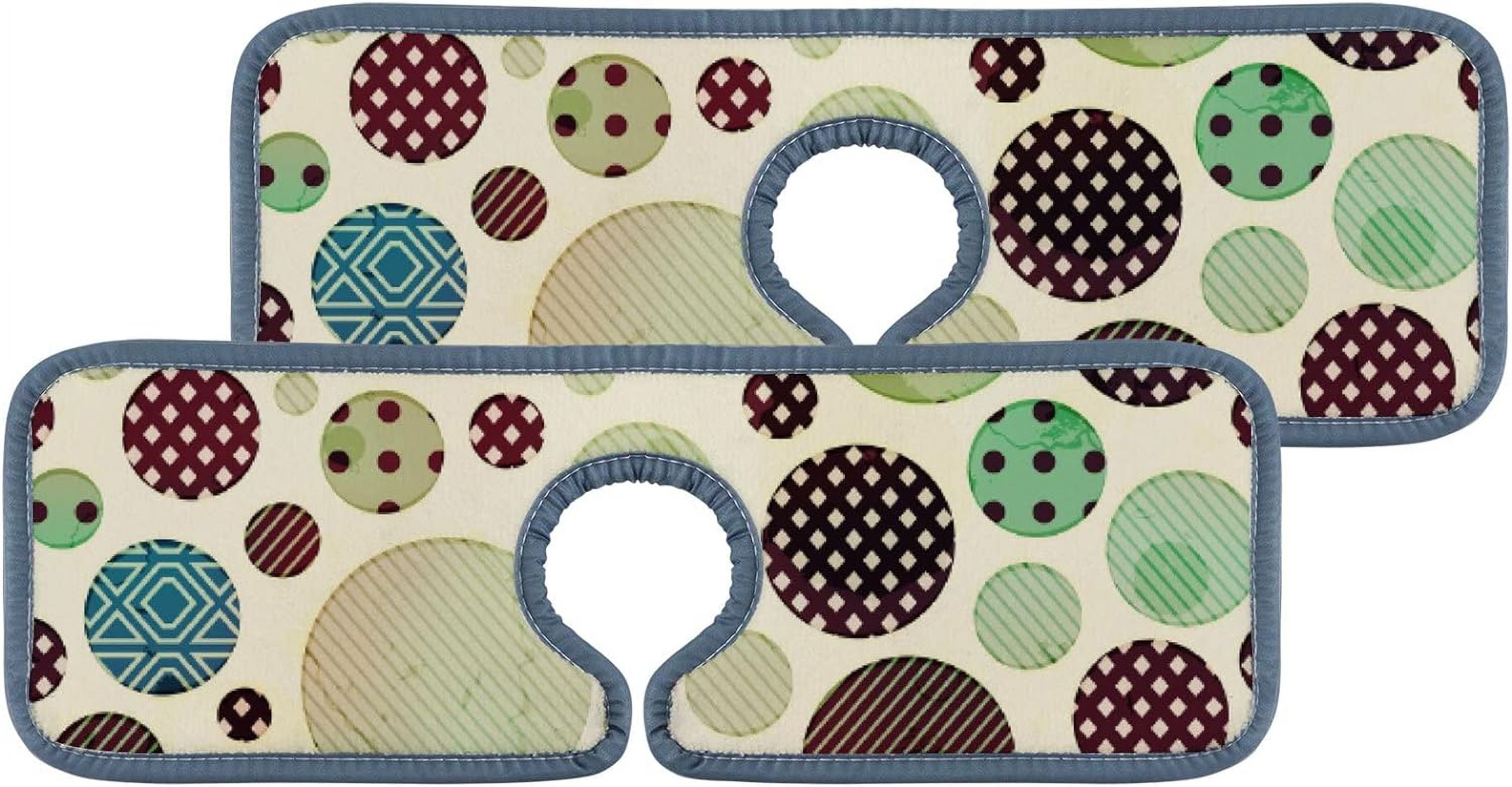 GZHJMY 2PCS Faucet Absorbent Mat, Geometry Circle Polka Dot Washable ...