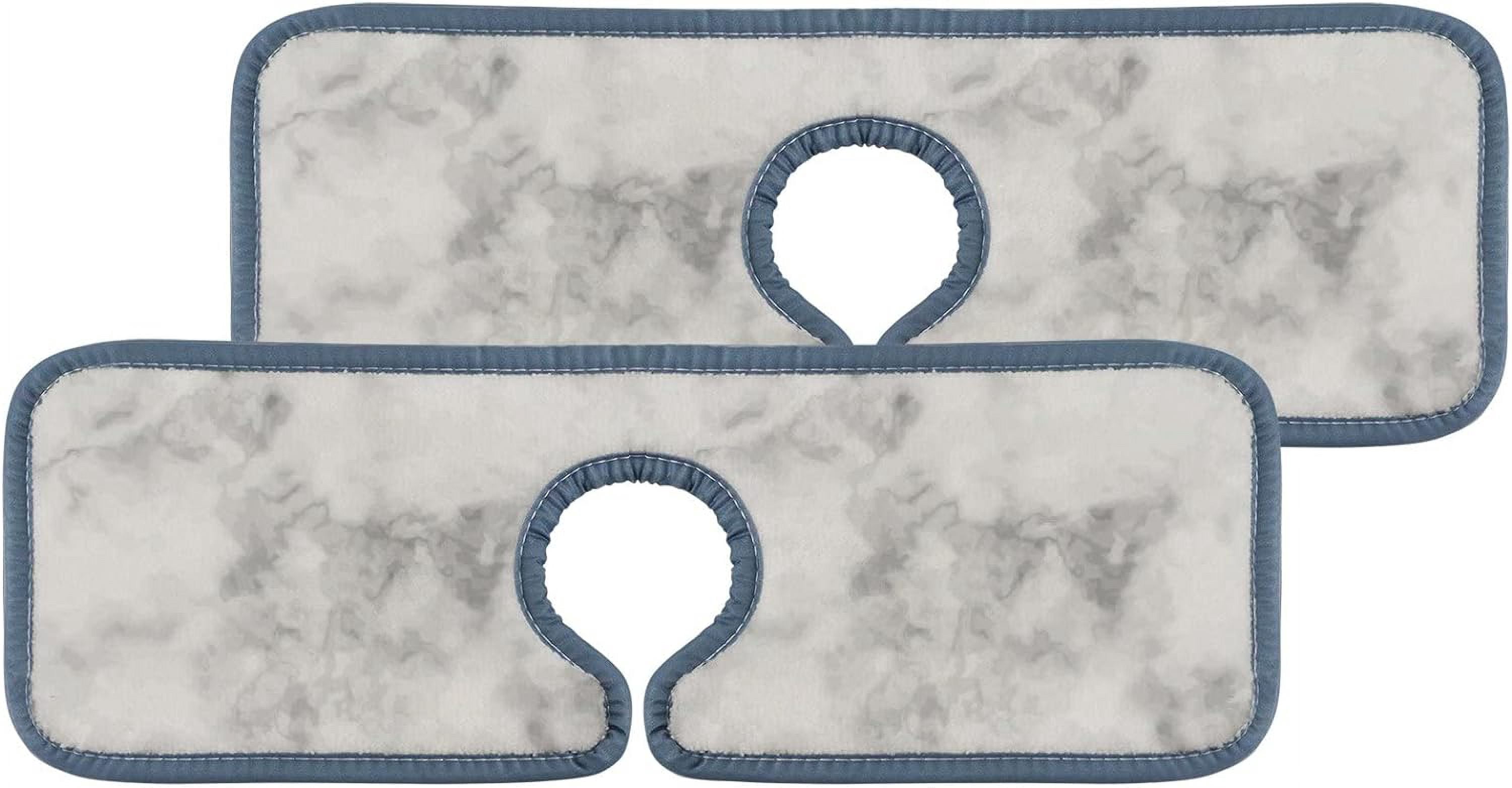 GZHJMY 2PCS Faucet Absorbent Mat, Grey Marble Washable Sink Splash ...