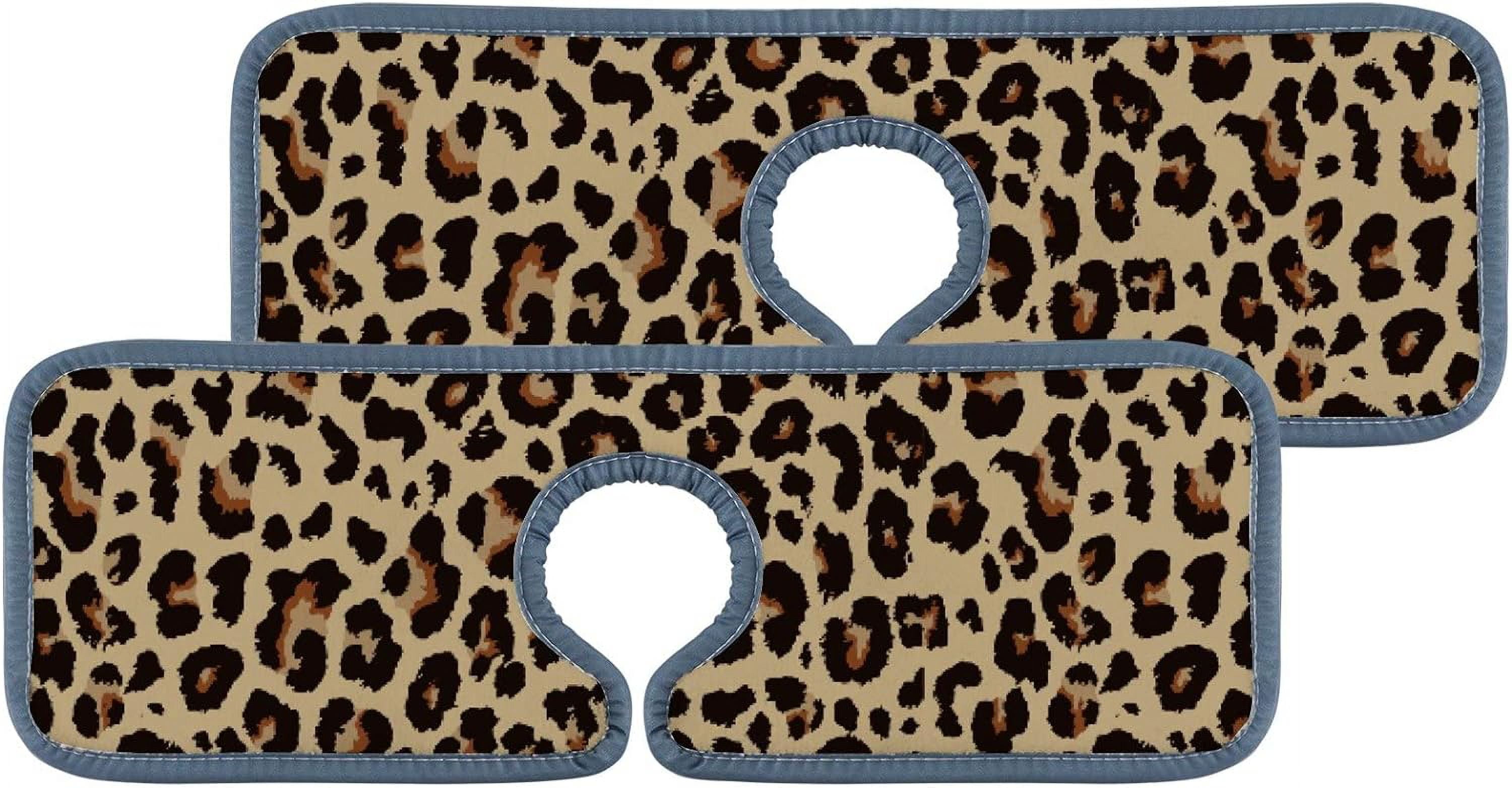 GZHJMY 2PCS Faucet Absorbent Mat, Leopard Skin PatternWashable Sink ...