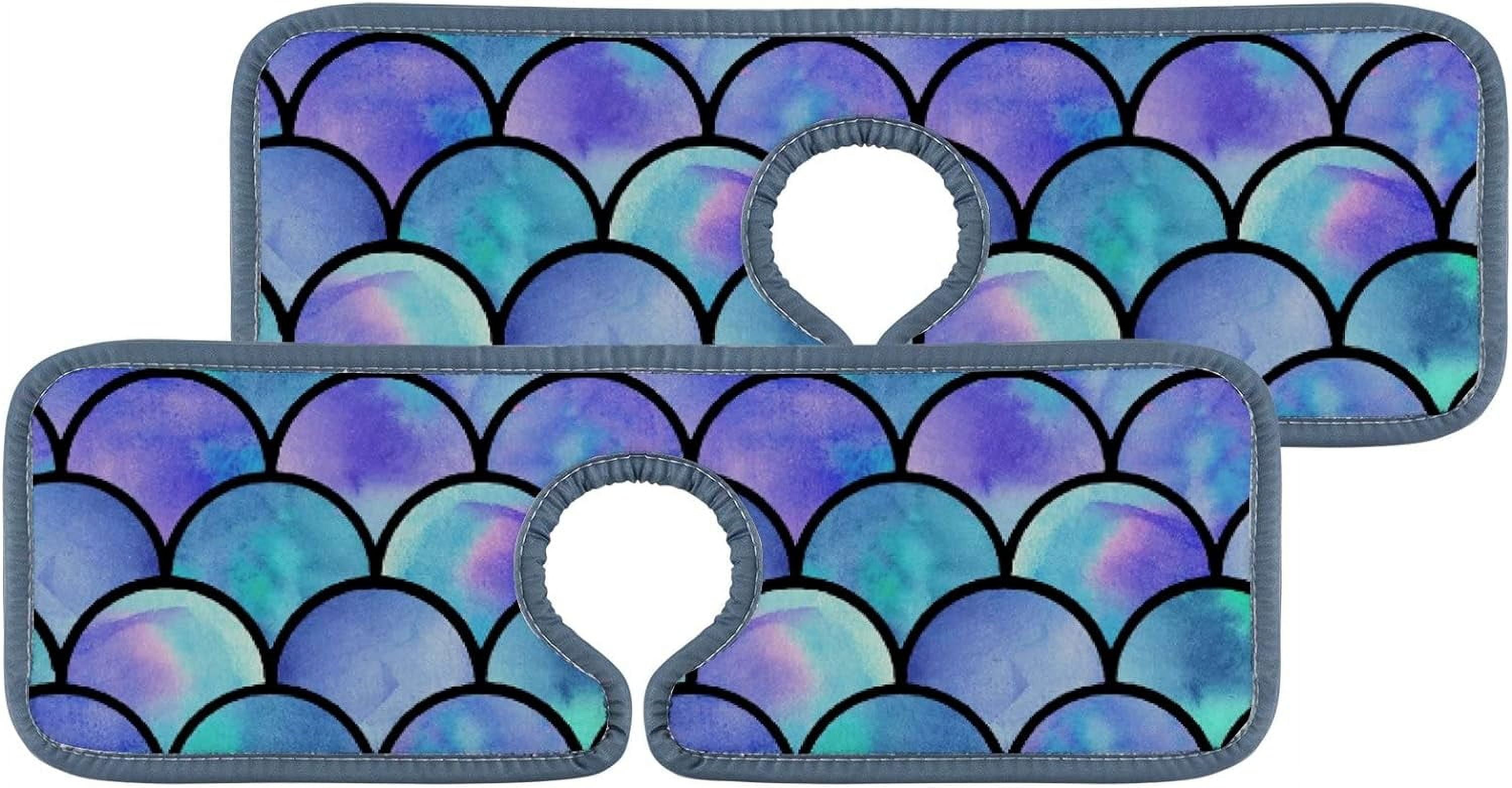GZHJMY 2PCS Faucet Absorbent Mat, Mermaid Tail Scale 767563381 Washable ...