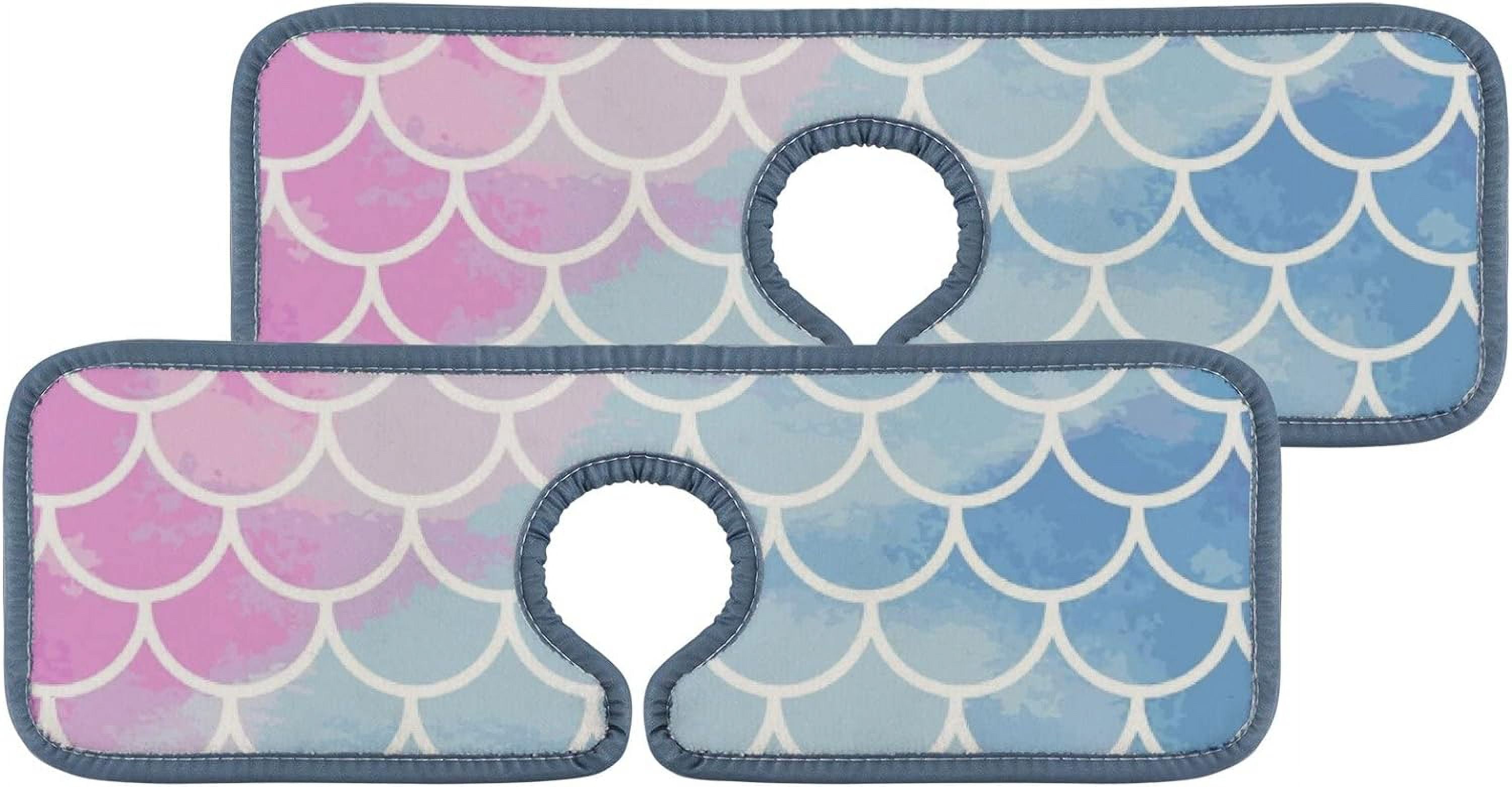 GZHJMY 2PCS Faucet Absorbent Mat, Mermaid Tail Scale Washable Sink ...