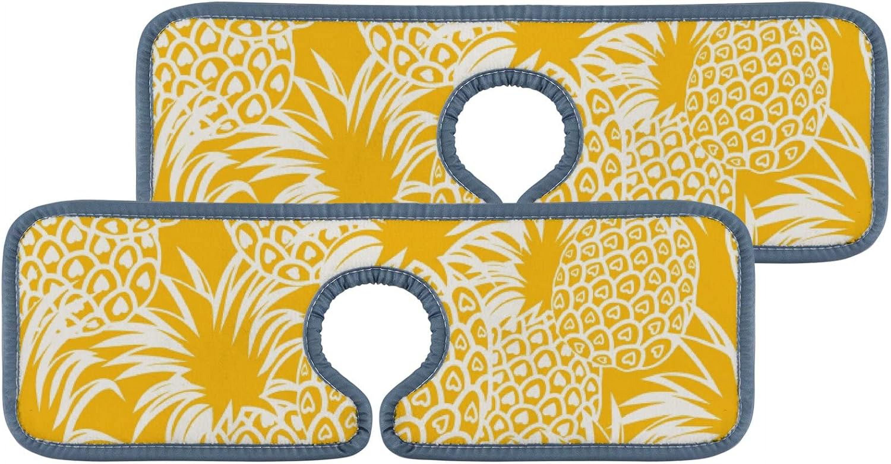 GZHJMY 2PCS Faucet Absorbent Mat, Pineapples Washable Sink Splash Guard ...