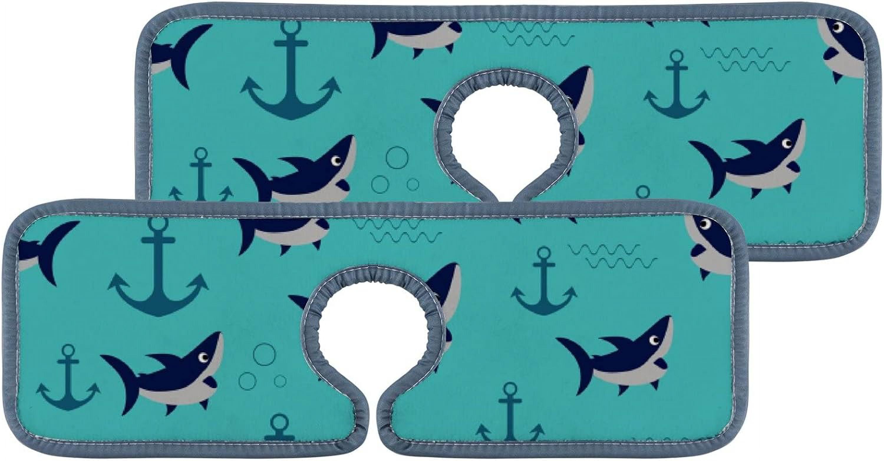 GZHJMY 2PCS Faucet Absorbent Mat, Shark And Anchor Washable Sink Splash ...