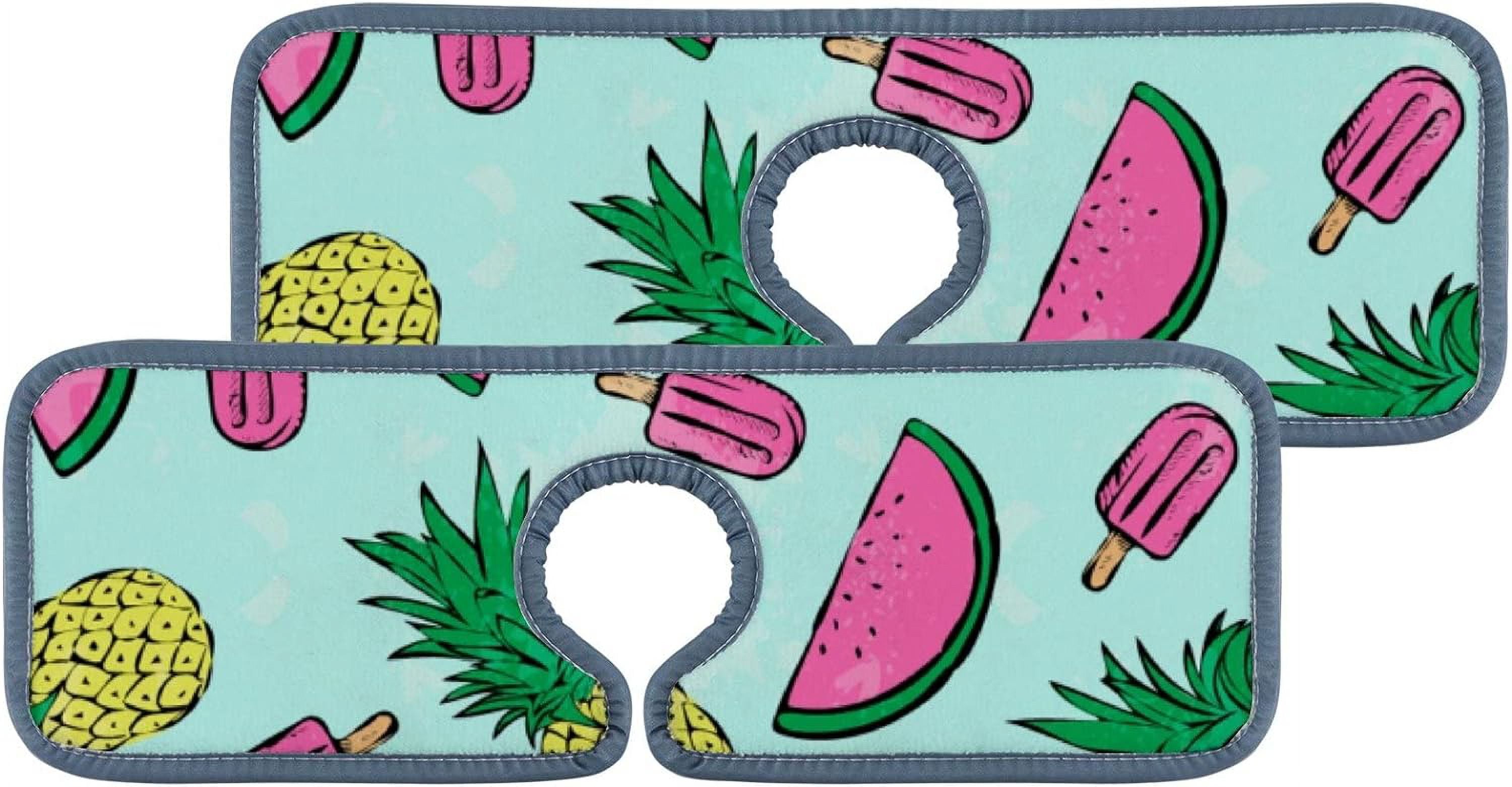 GZHJMY 2PCS Faucet Absorbent Mat, Tropical Fruit Watermelon Pineapple ...