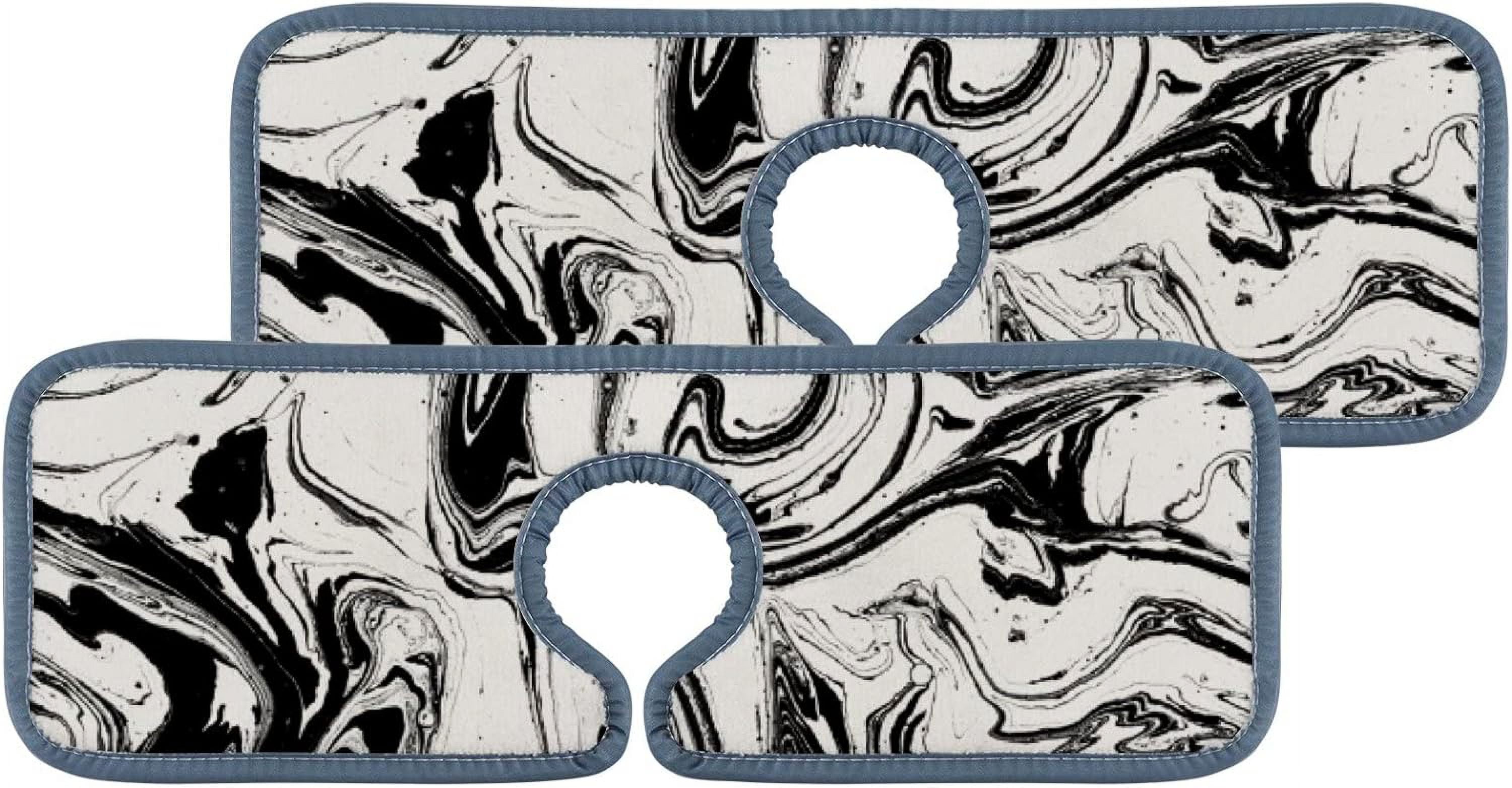 GZHJMY 2PCS Faucet Absorbent Mat, Unique Marble Washable Sink Splash ...