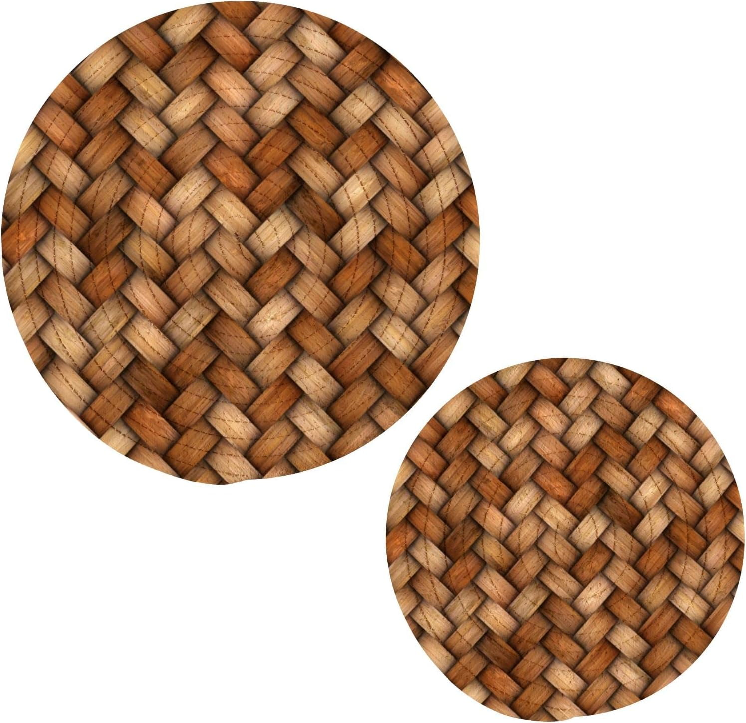 GZHJMY 2PCS Trivets Set 3D Wicker Print Brown Heat Resistant Table ...