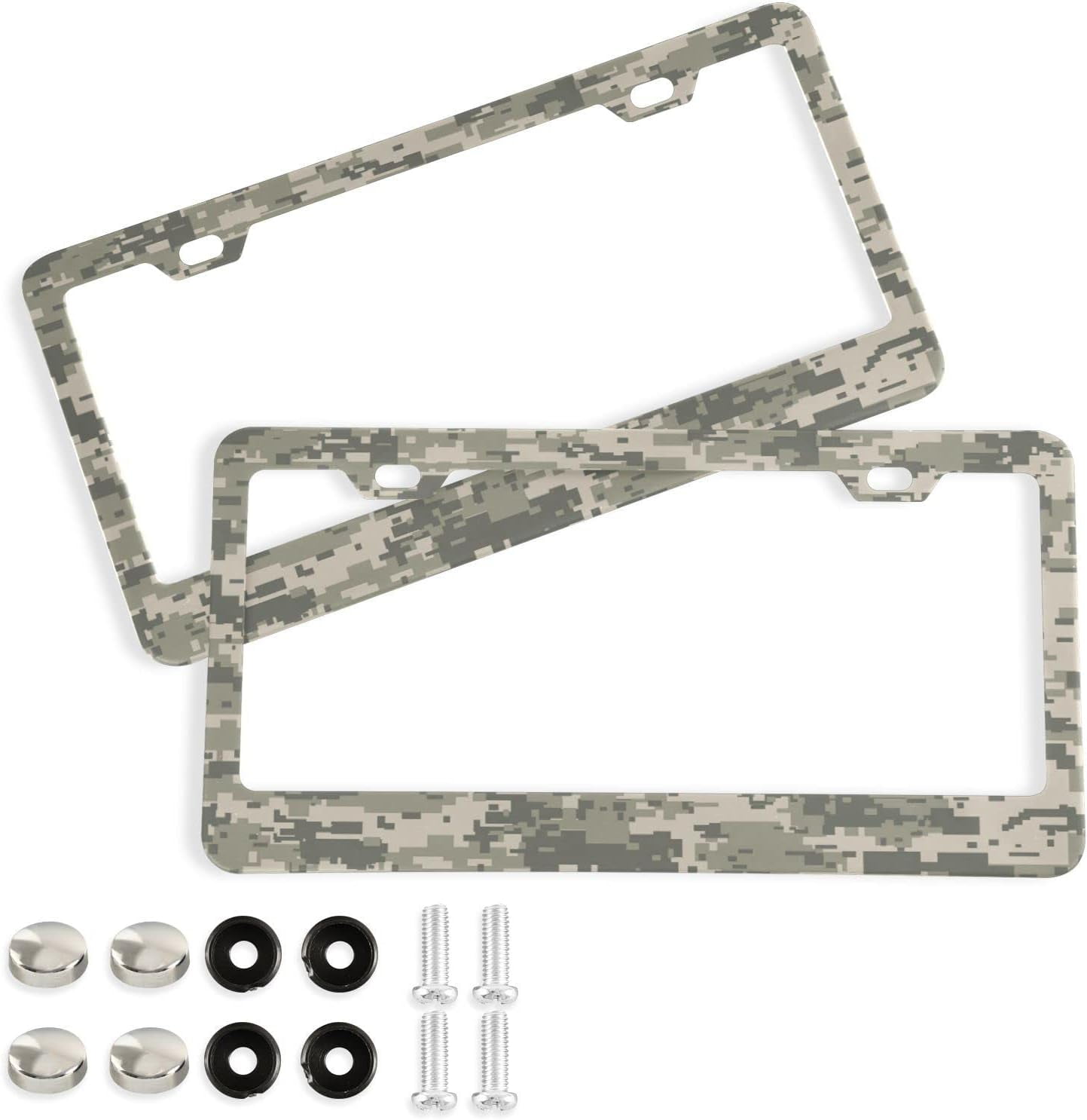 GZHJMY 2Pcs Digital Camo Brown License Plate Frame Car License Plate ...