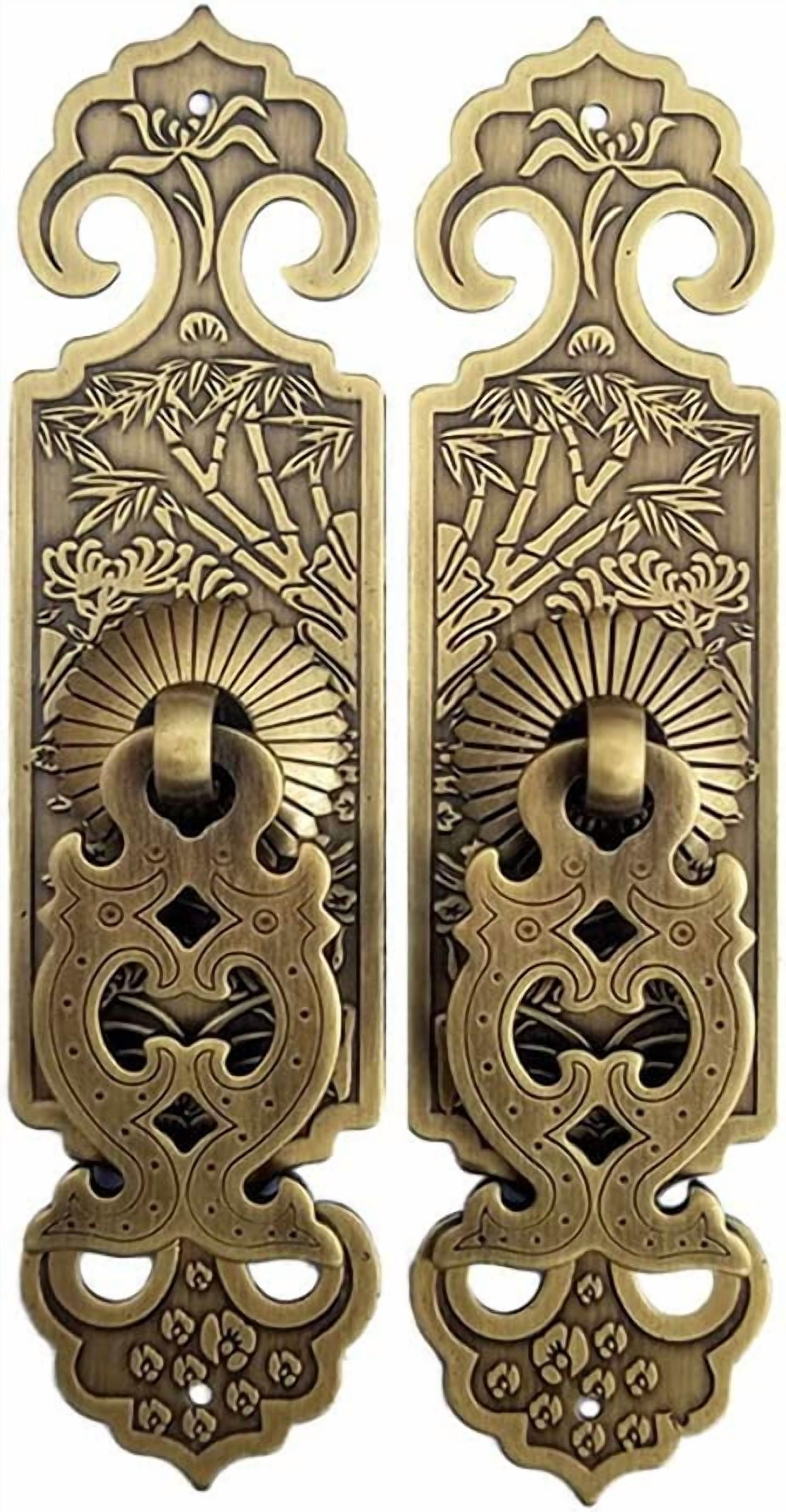 GZHJMY 2Pcs Style Embossing Pattern Pulls Handle Bookcase Wardrobe ...