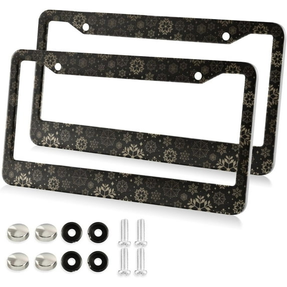 GZHJMY 2pcs Christmas Snowflakes License Plate Frame for Car Decorative ...