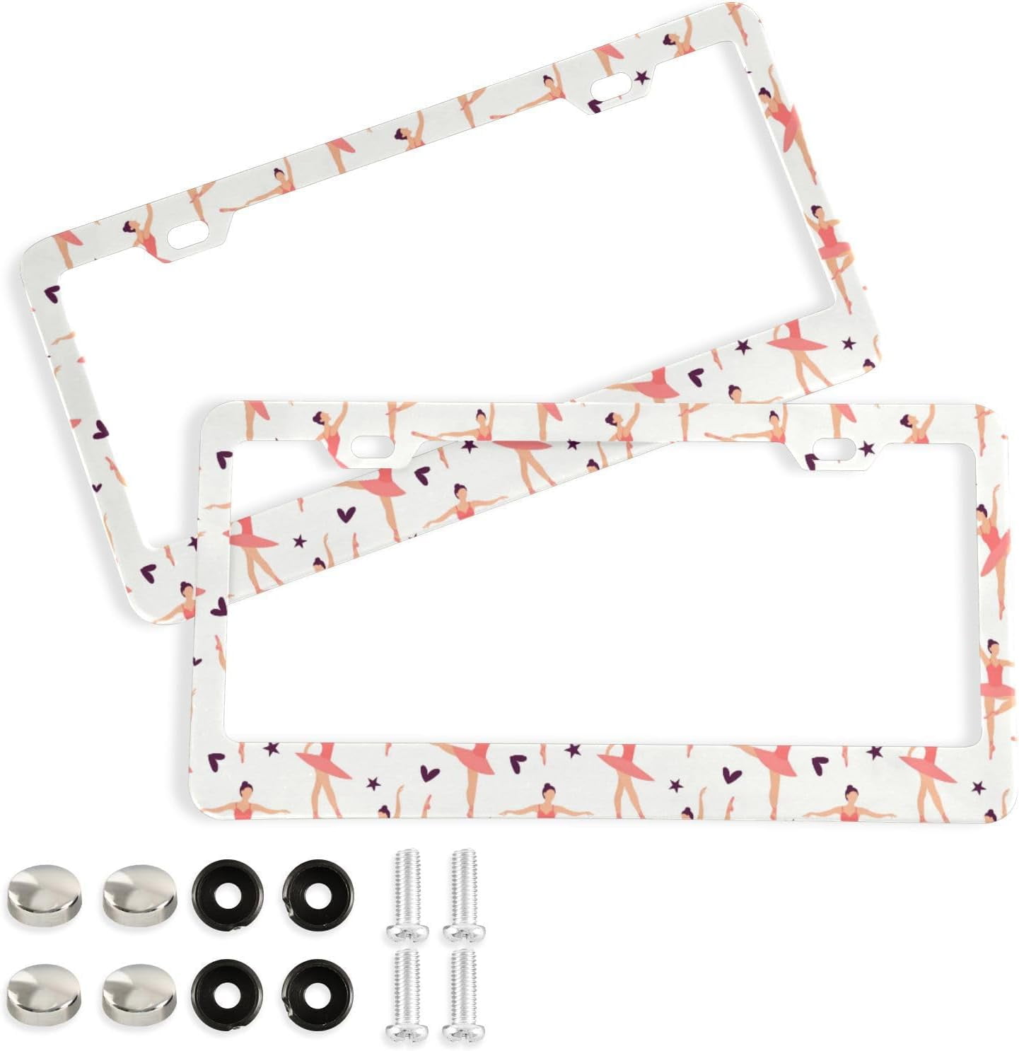 GZHJMY 2pcs Dancing Ballerinas License Plate Frame for Car Decorative ...