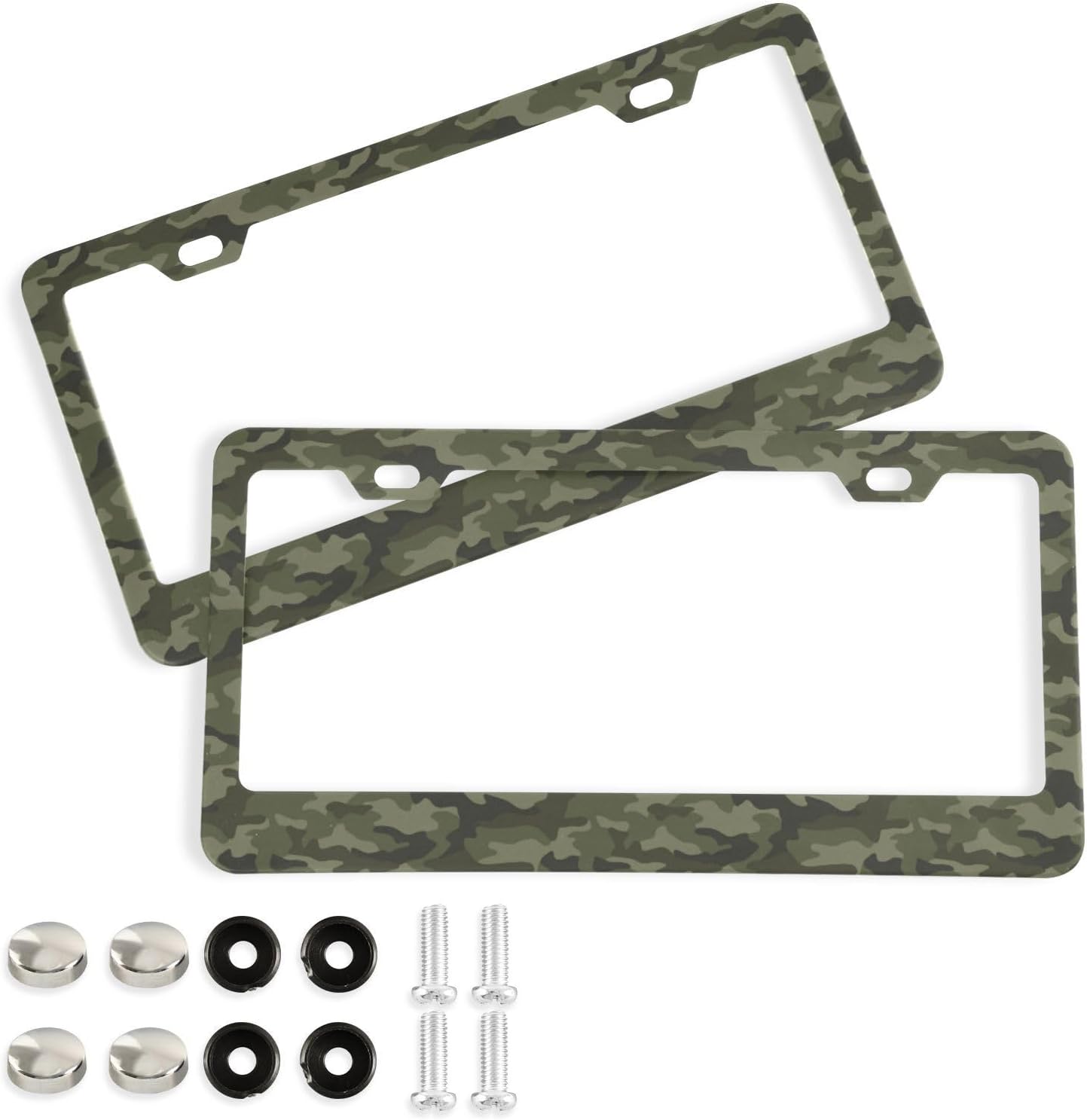 GZHJMY 2pcs Military Camouflage License Plate Frame for Car Decorative ...