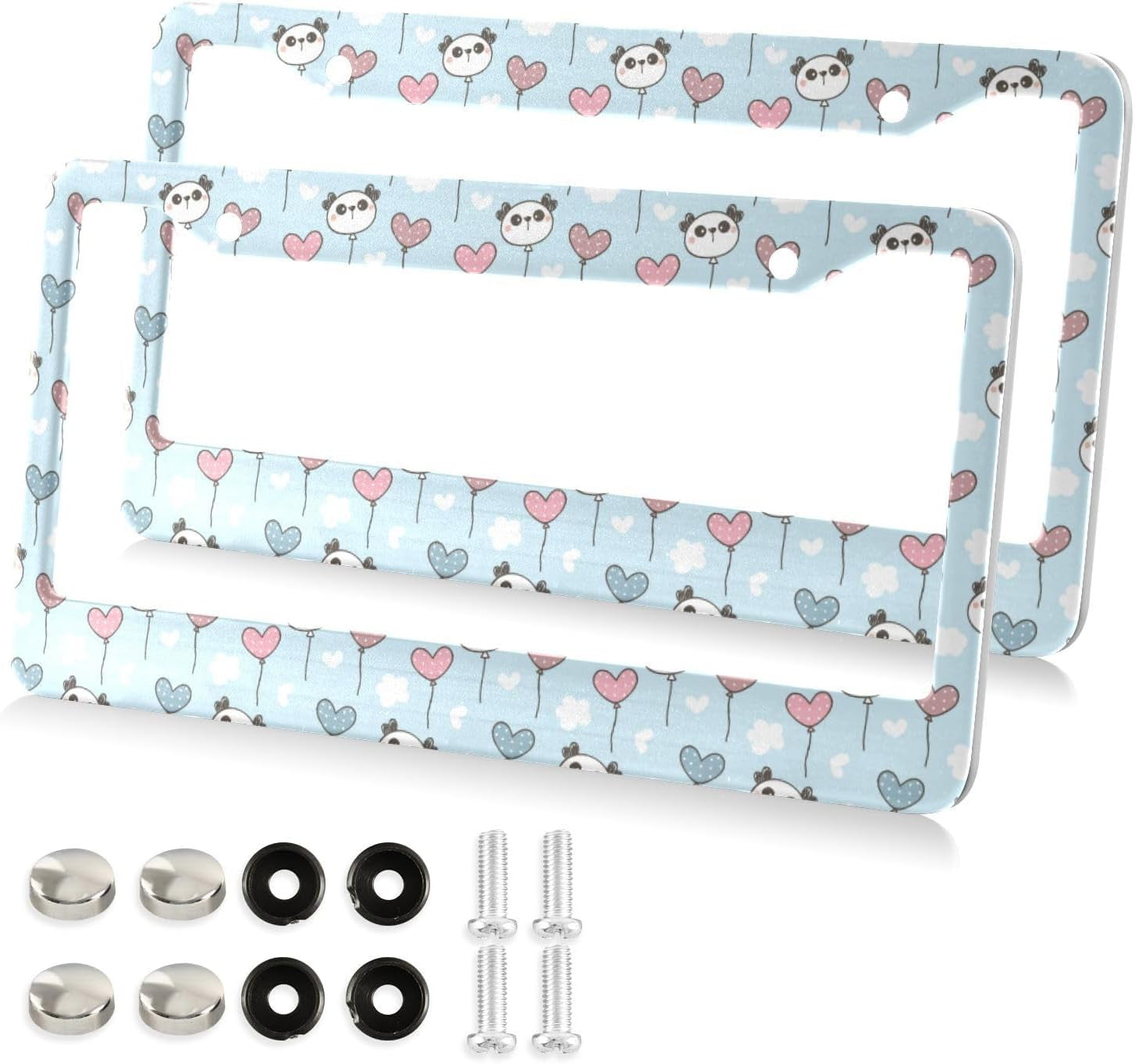 GZHJMY 2pcs Panda Balloon License Plate Frame for Car Decorative ...