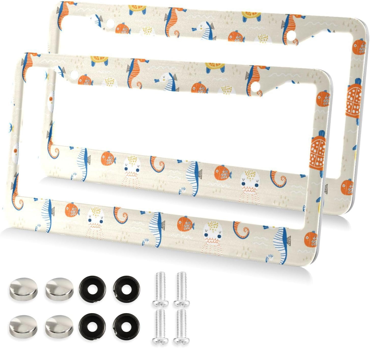 GZHJMY 2pcs Undersea Creature Sea Turtle License Plate Frame for Car ...