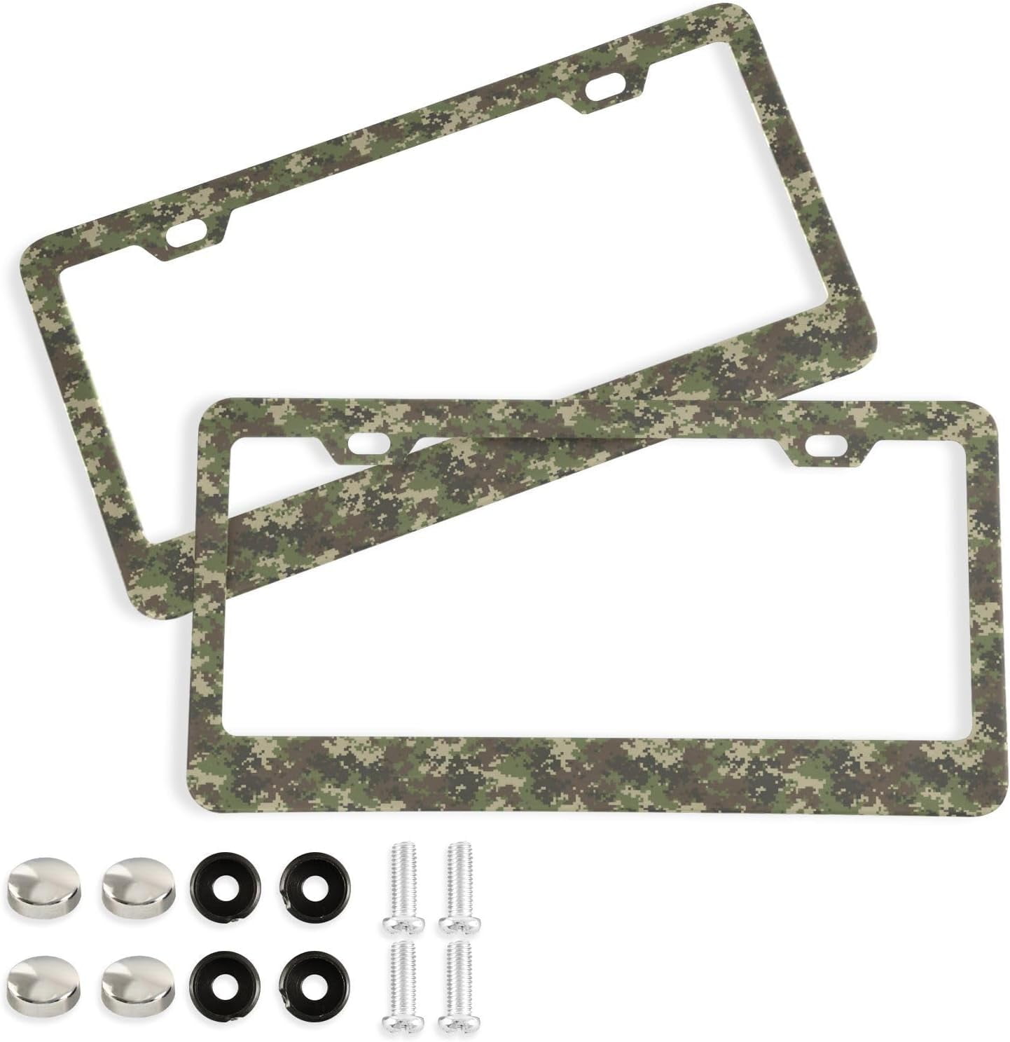 GZHJMY 2pcs Woodland Camo License Plate Frame for Car Decorative ...
